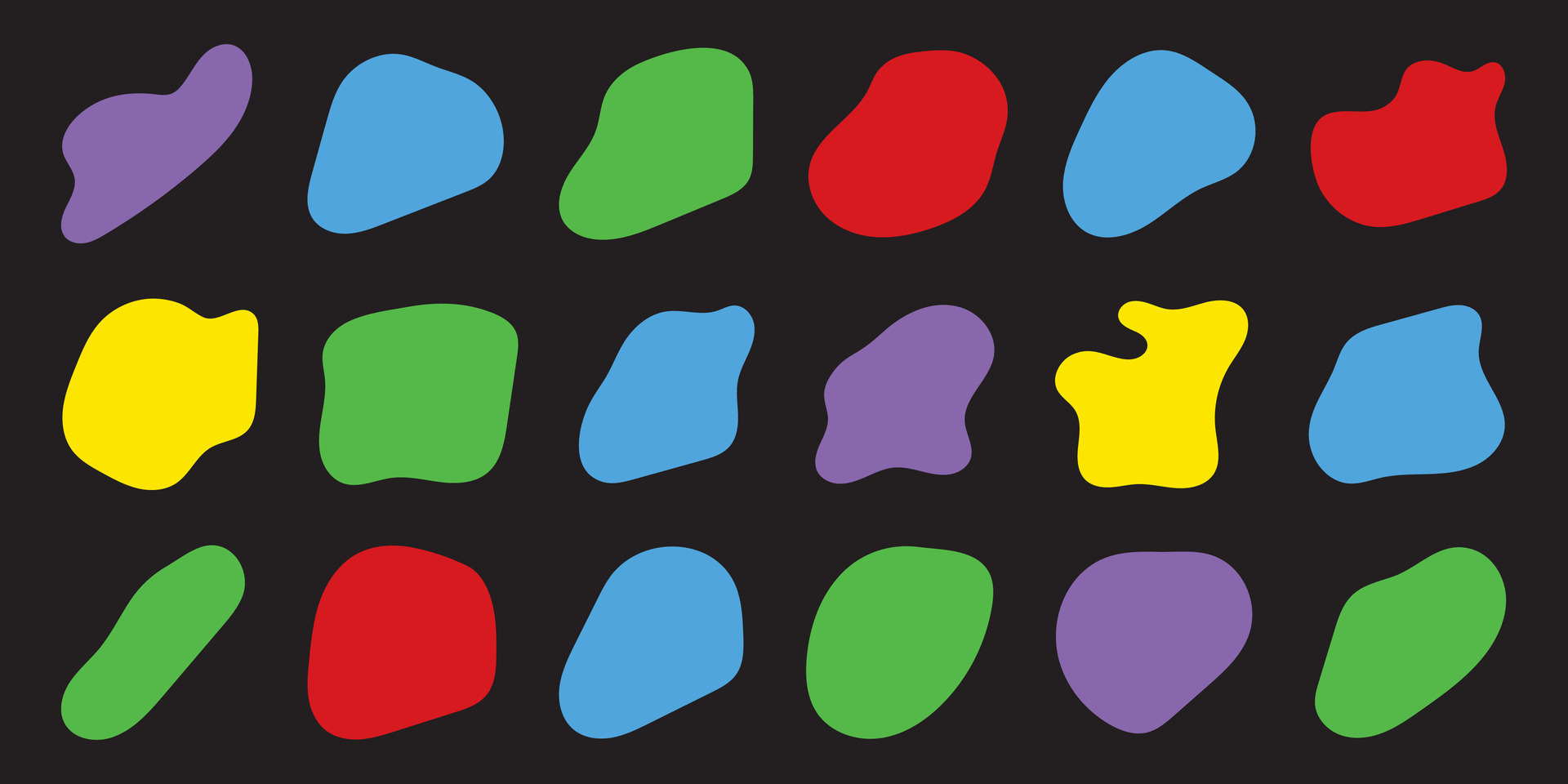 Random inkblot, organic blob shape. Splat graphic, fluid drop. Pebble silhouette, irregular ink ...