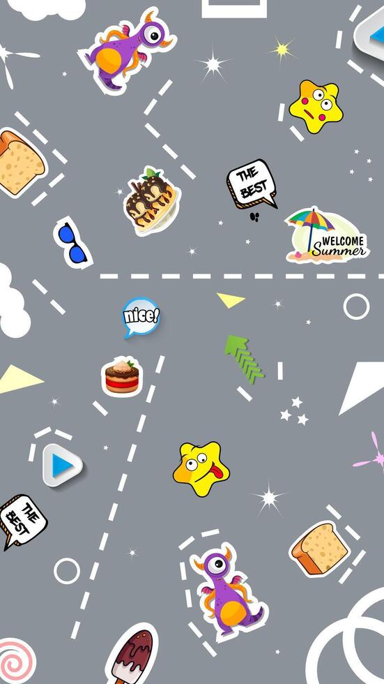 patches design. Cool Stickers Collage Pattern. Patches Background Vector Design. 38925238 Vector ...