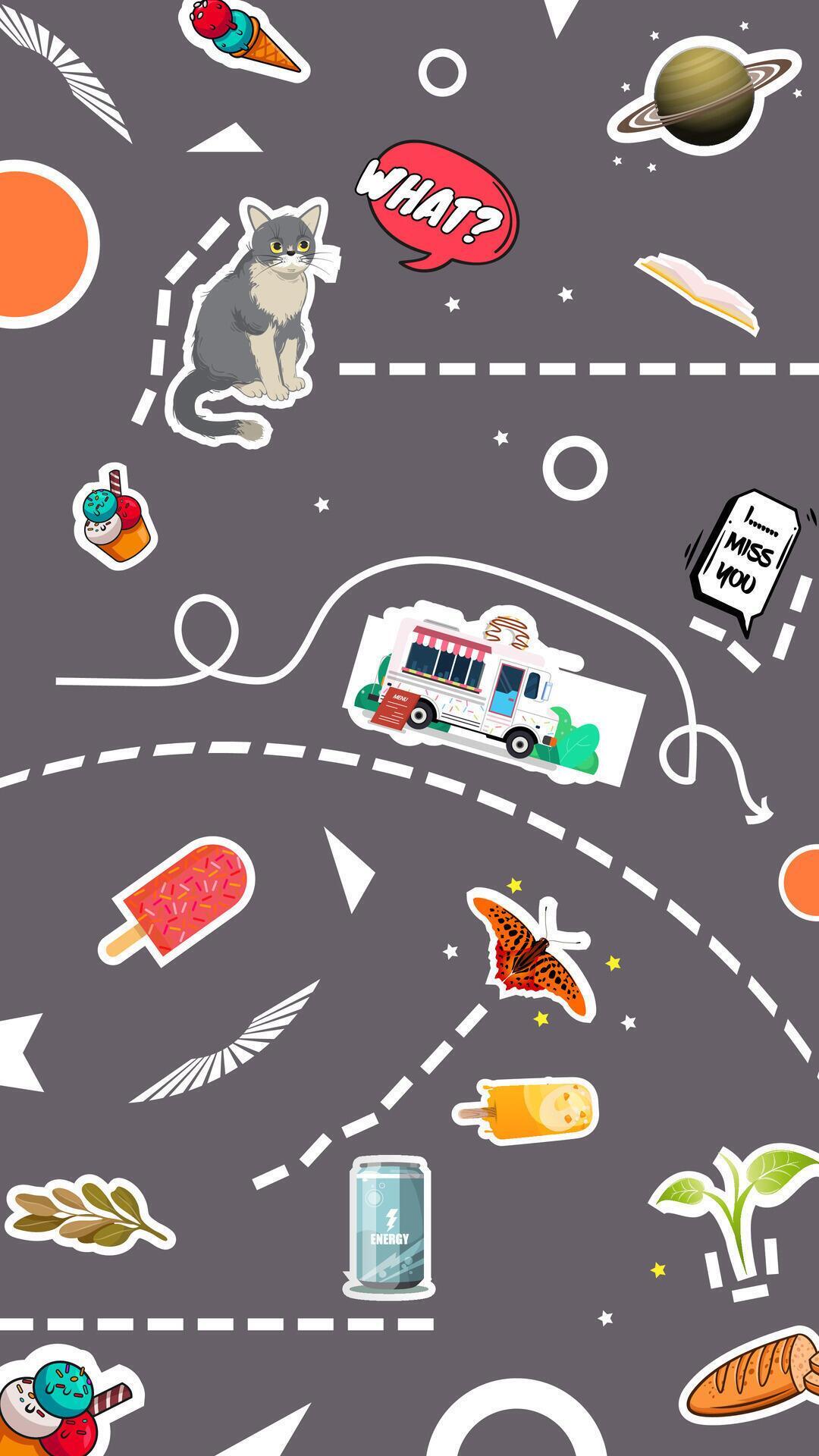 patches design. Cool Stickers Collage Pattern. Patches Background Vector Design. colorful design ...