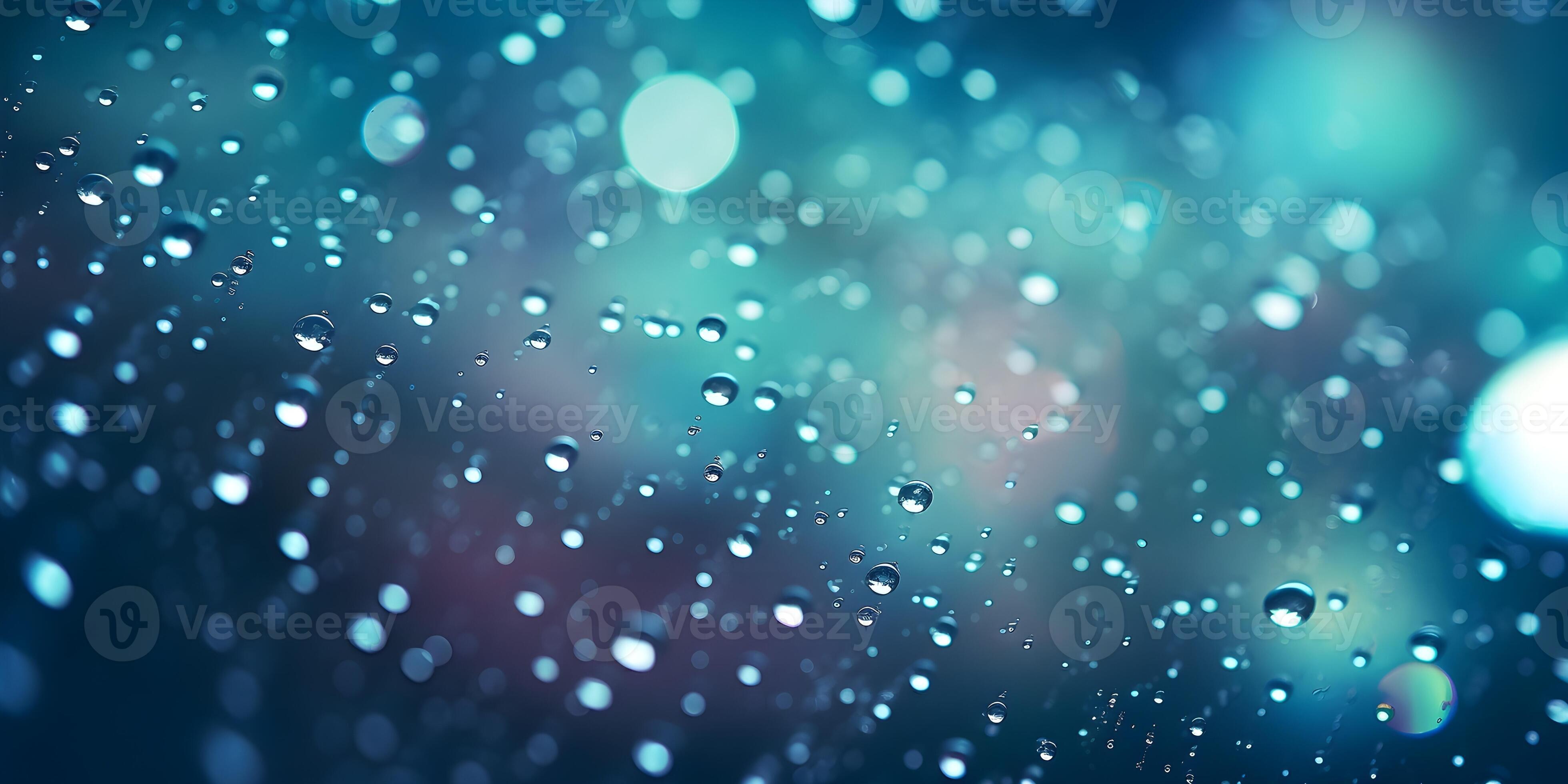 AI generated Rain drops on window glass with bokeh background 38925890 ...