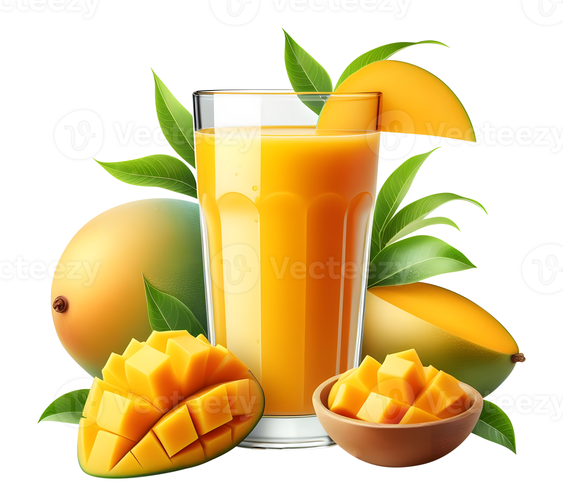 Ai Generated Glass Of Mango Juice Png Fresh Mango Smoothie Png Fresh Tropical Mango Juice Png