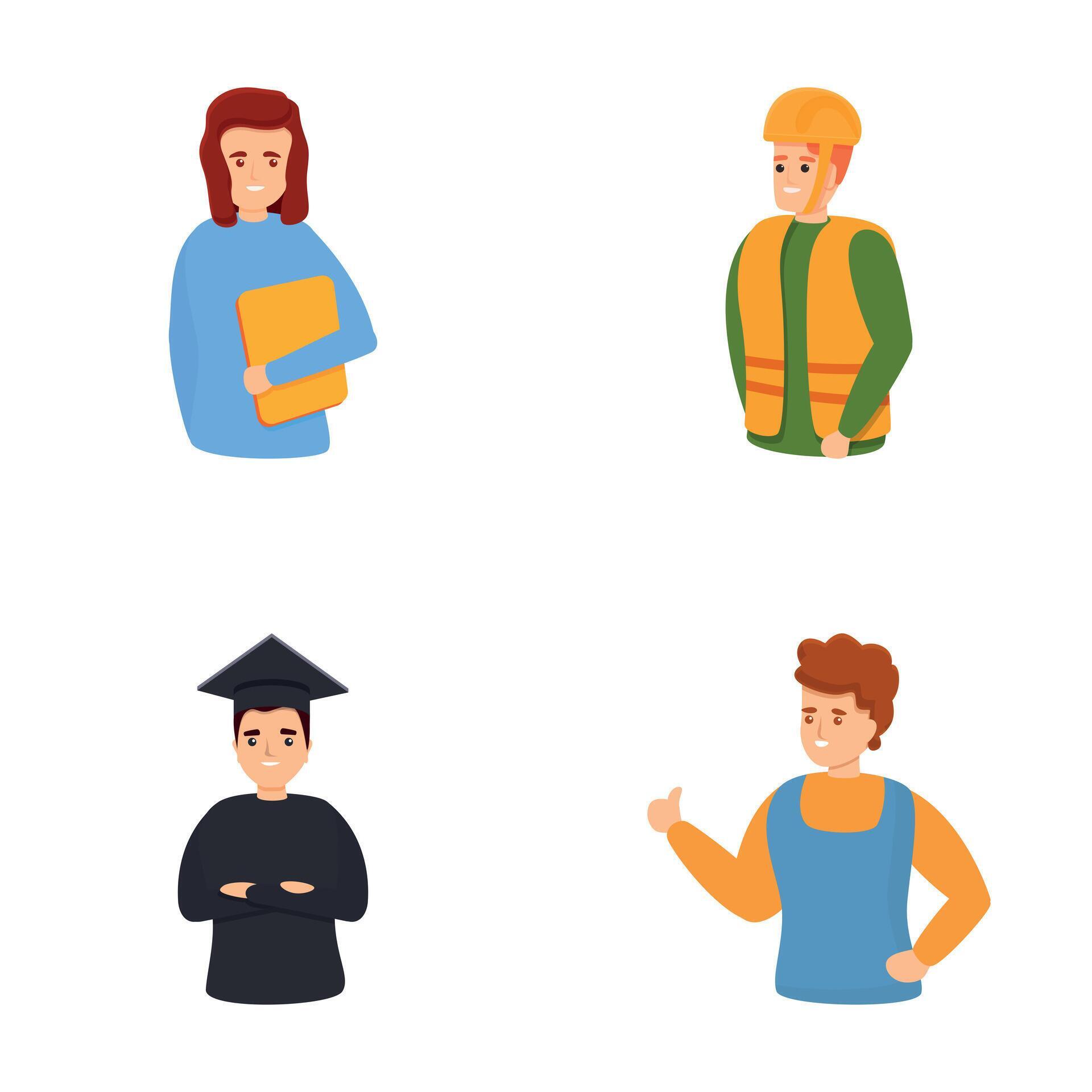 Career icons set cartoon vector. People various profession and ... Career icons set cartoon vector. People various profession and ...