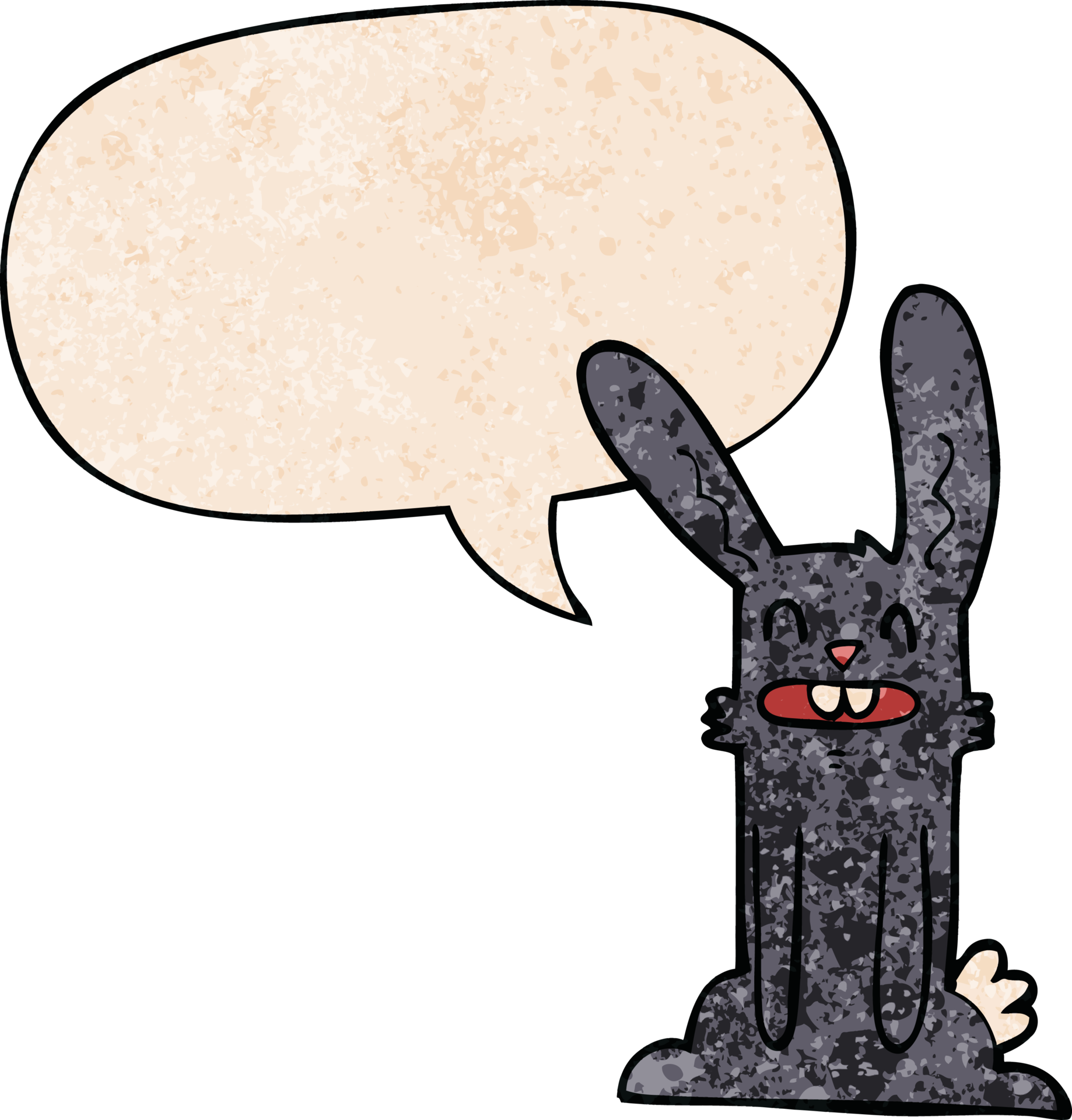 lapin de dessin animé et bulle de dialogue dans un style de texture ... lapin de dessin animé et bulle de dialogue dans un style de texture ...