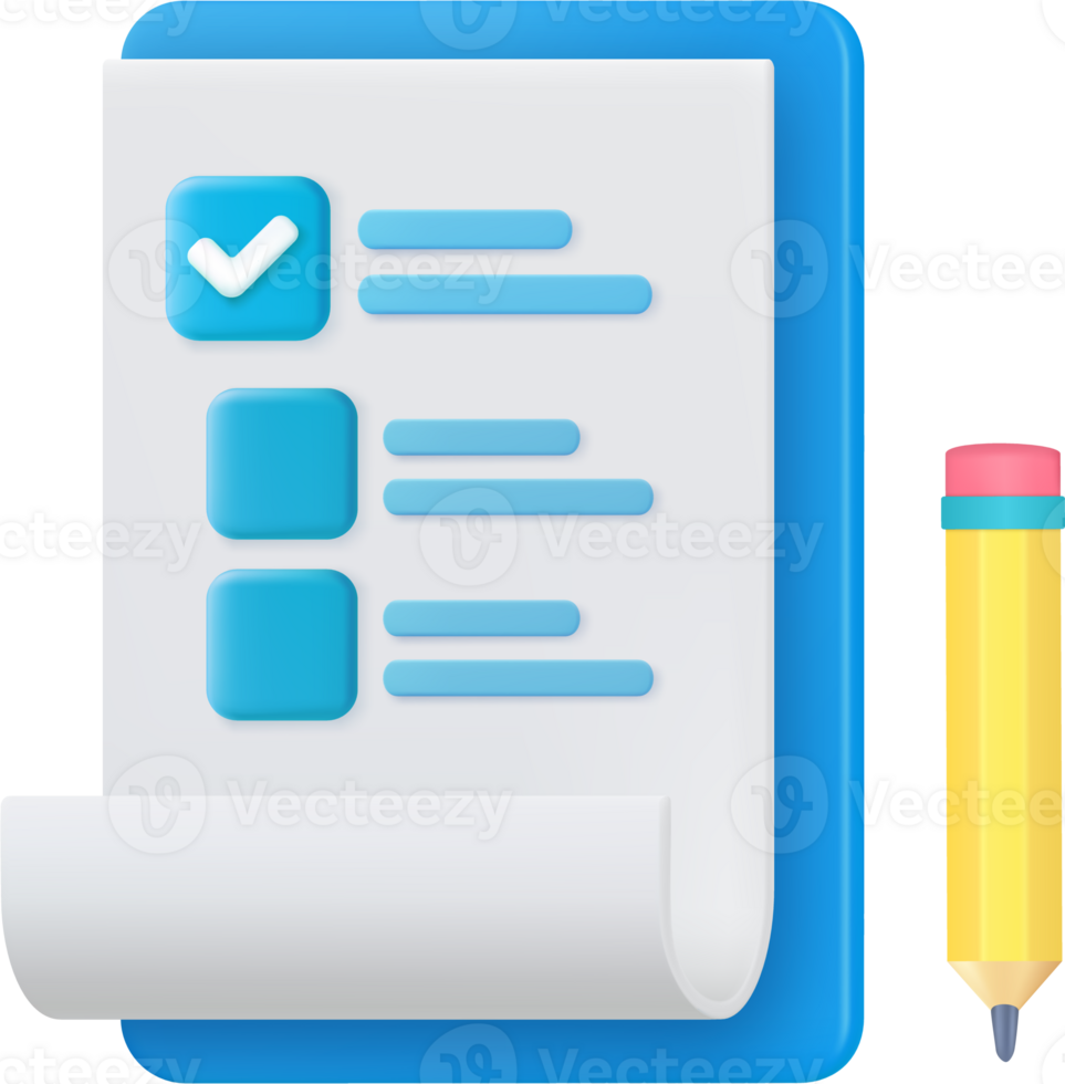 3d Paper Clipboard Task 38941549 Png