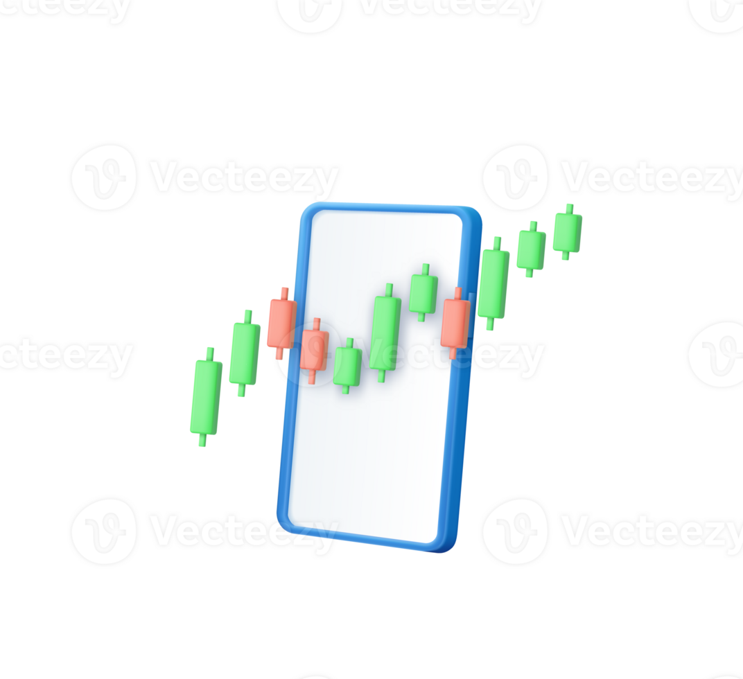 3d Candle Stick Graph Chart Of Online Stock 38943502 Png