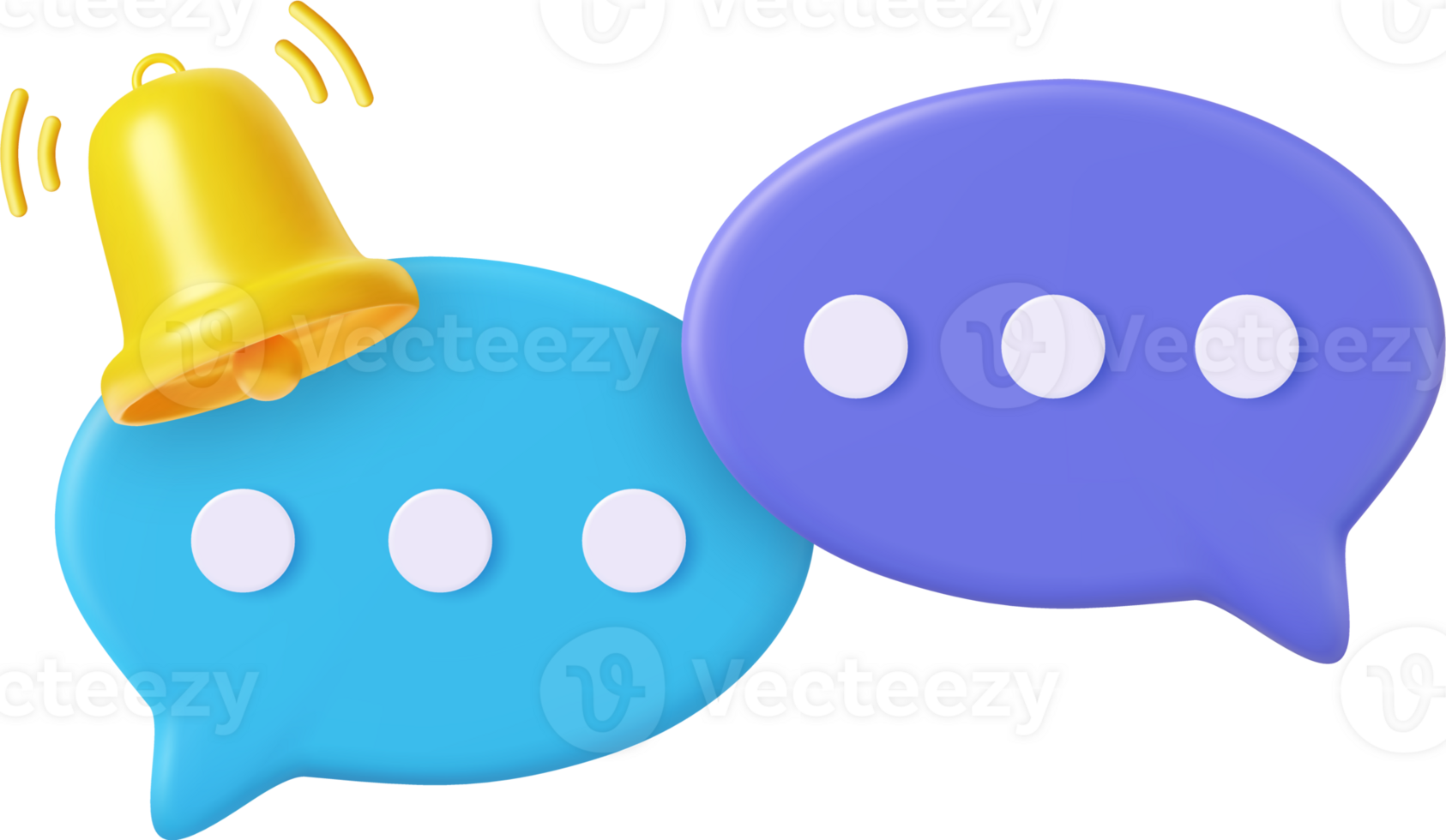 3d Notification bell on speech bubble with text 38943919 PNG