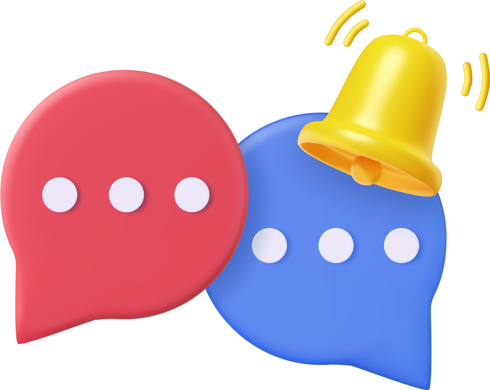 3d Notification Bell On Speech Bubble With Text 38943944 Png