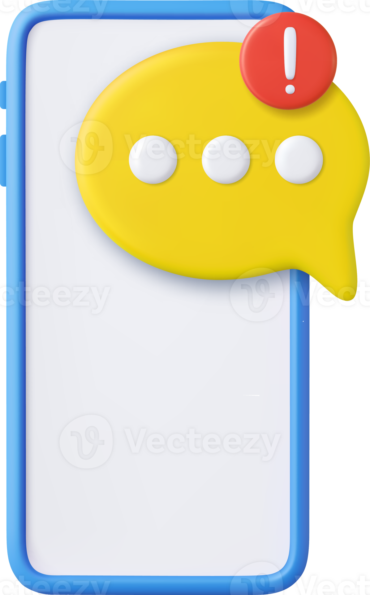 3D speech bubbles on mobile phone 38943945 PNG
