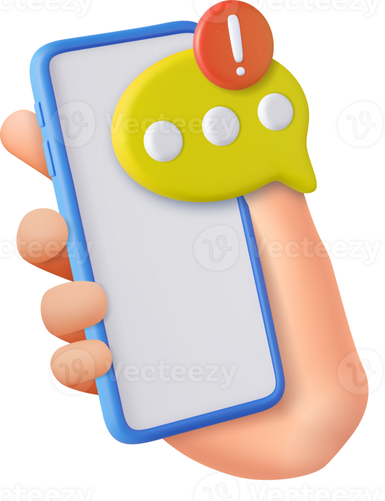 3D speech bubbles on mobile phone 38945271 PNG
