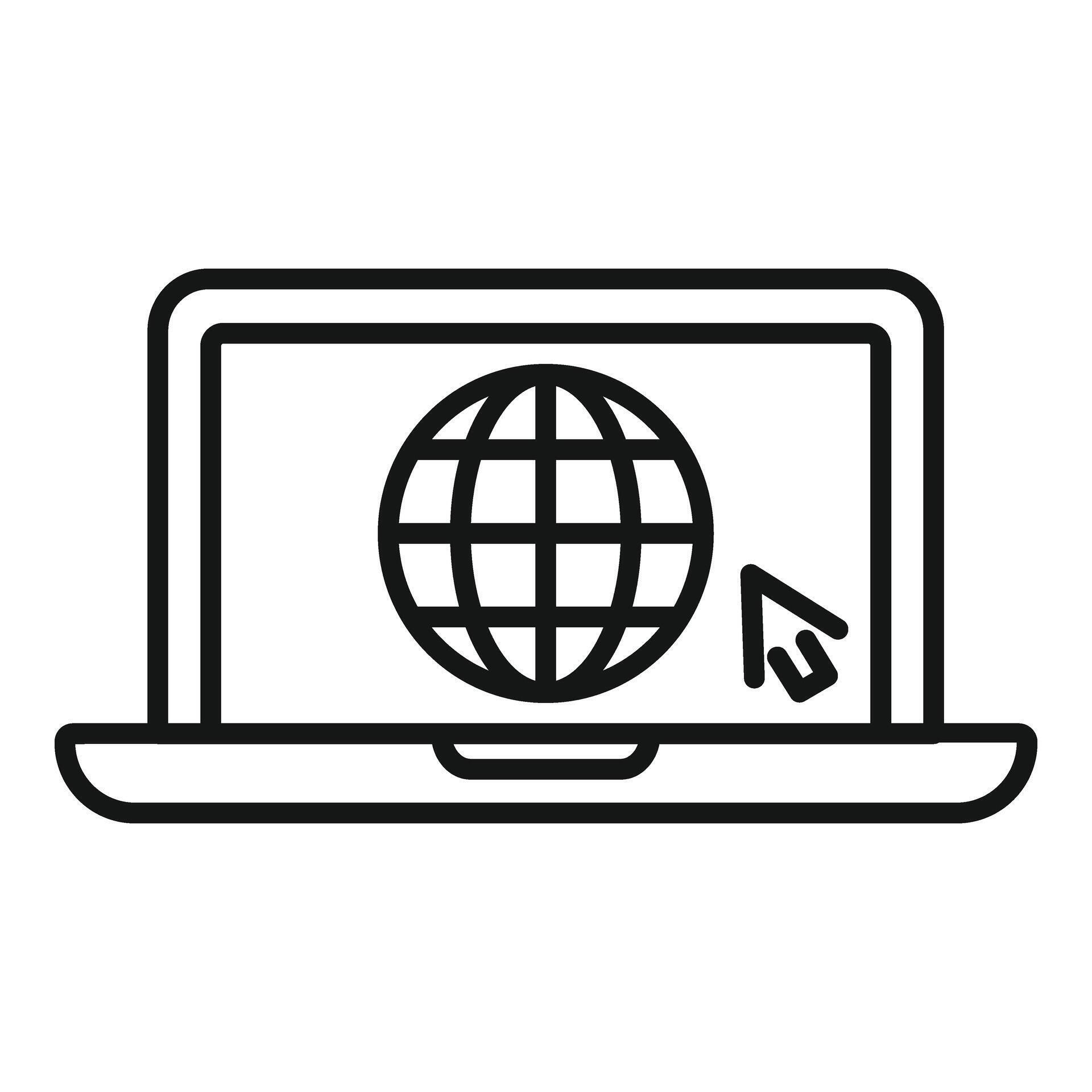 Laptop data web icon outline vector. Platform data rank 38949148 Vector ...