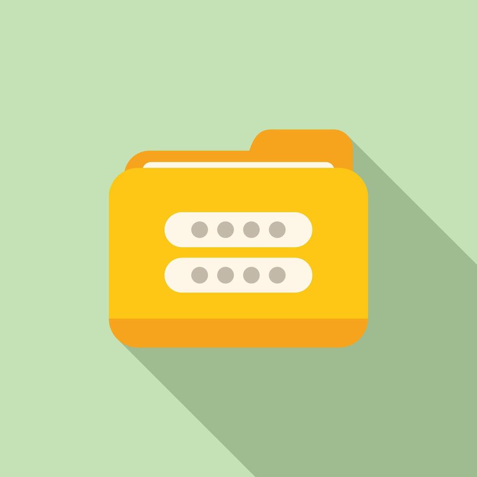 Folder Password Icon Flat Vector Data Secure 38949757 Vector Art At Vecteezy