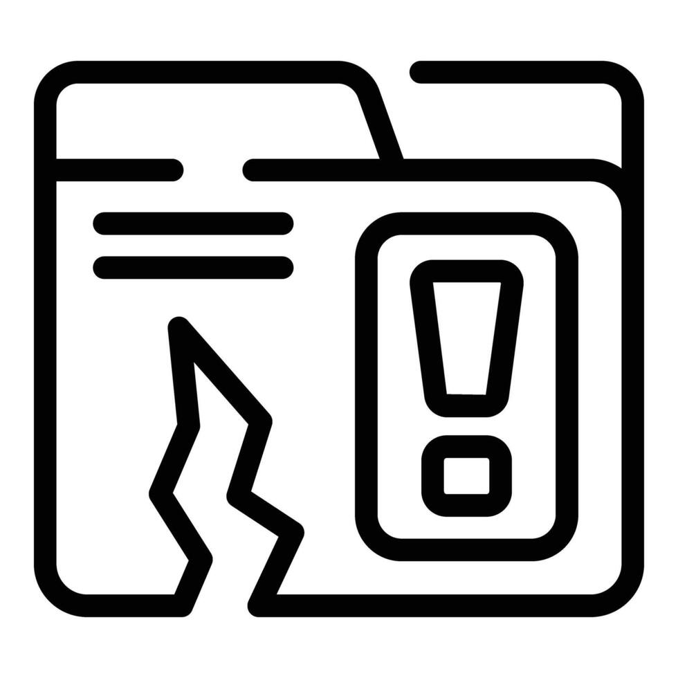 Loss data folder icon outline vector. Broken computer 38955821 Vector ... Loss data folder icon outline vector. Broken computer 38955821 Vector ...
