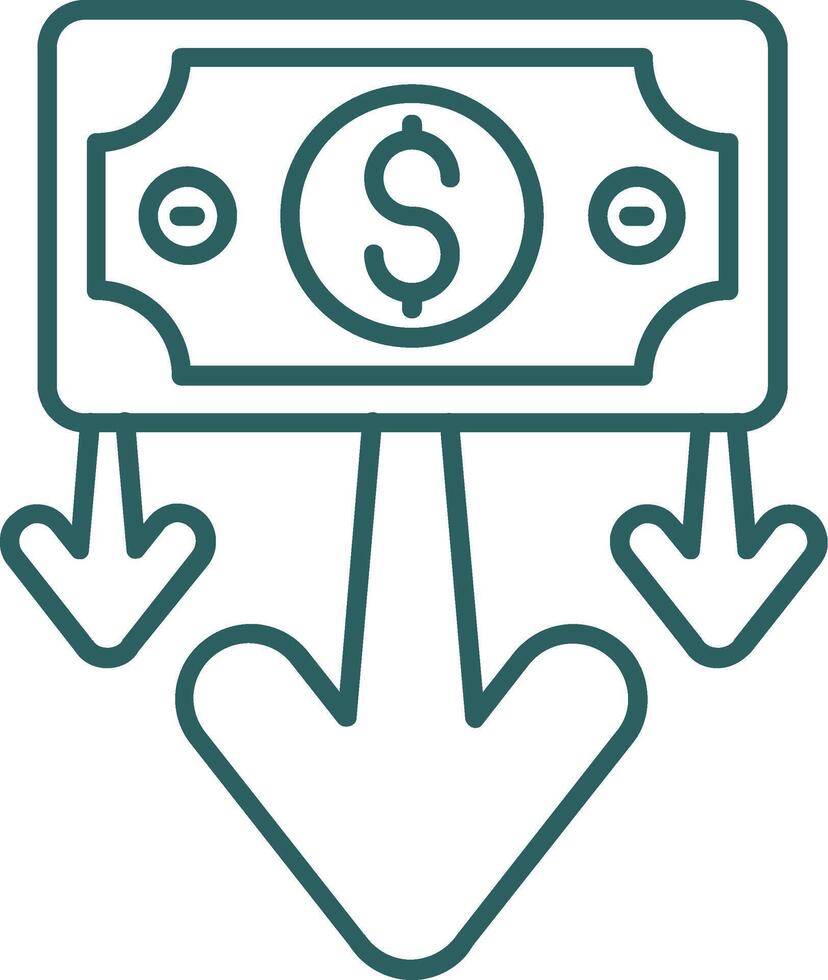 Decrease Line Gradient Green Icon 38959617 Vector Art at Vecteezy