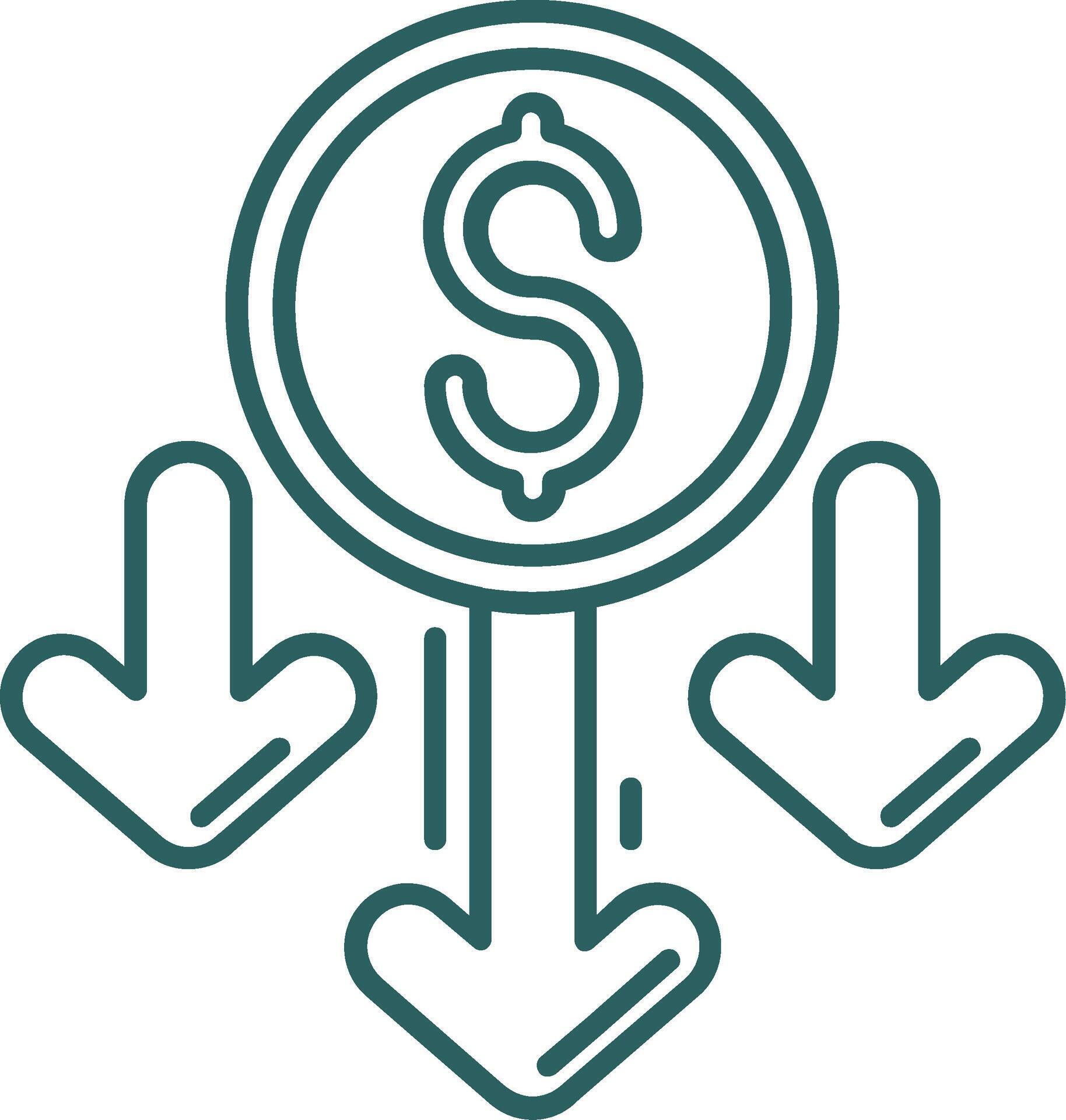 Decrease Line Gradient Green Icon 38959649 Vector Art at Vecteezy