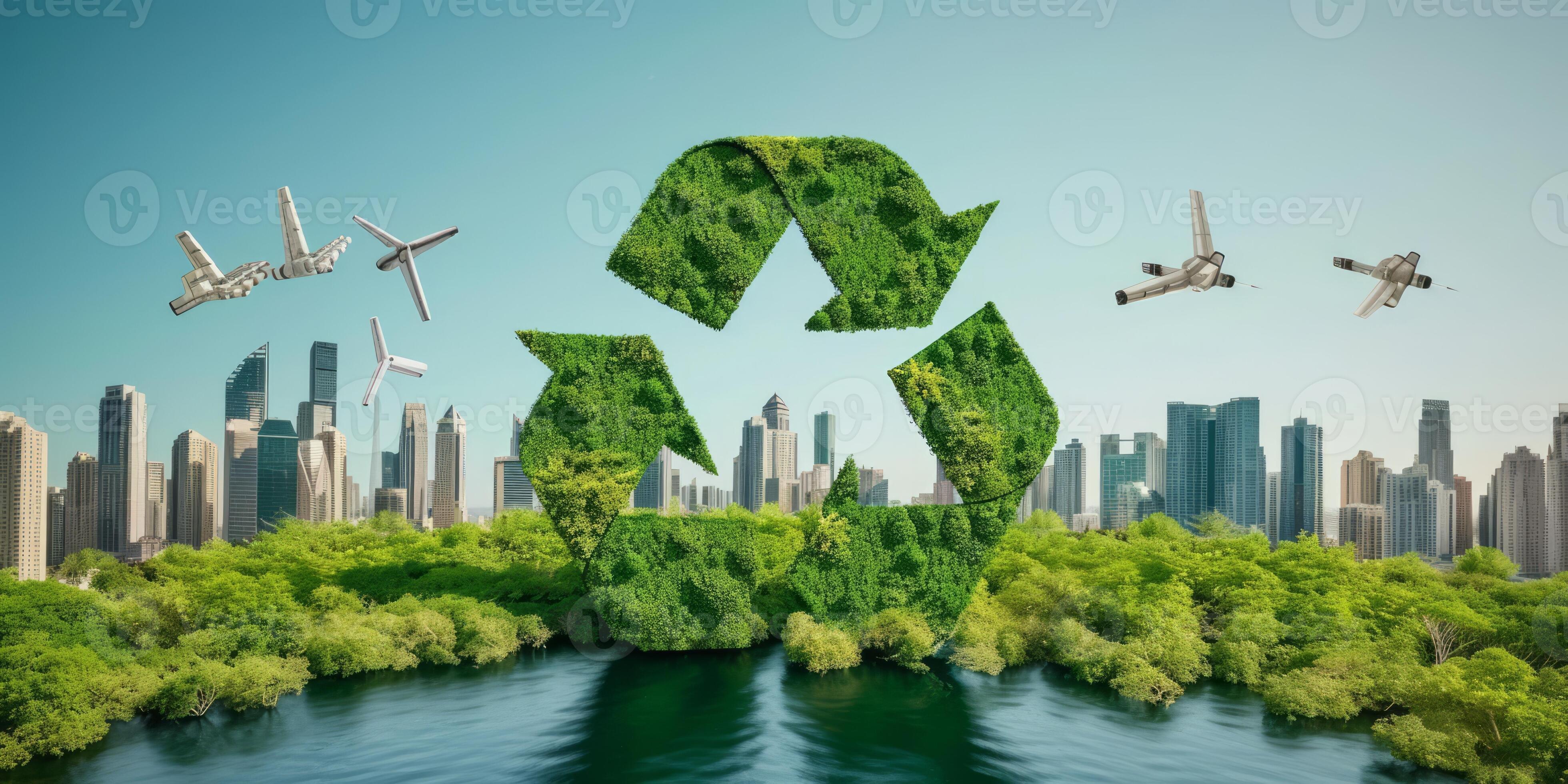 AI generated The climate action with visuals that depict efforts to ...