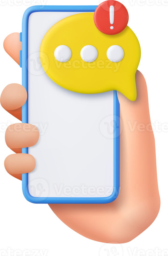 3D speech bubbles on mobile phone 38962682 PNG