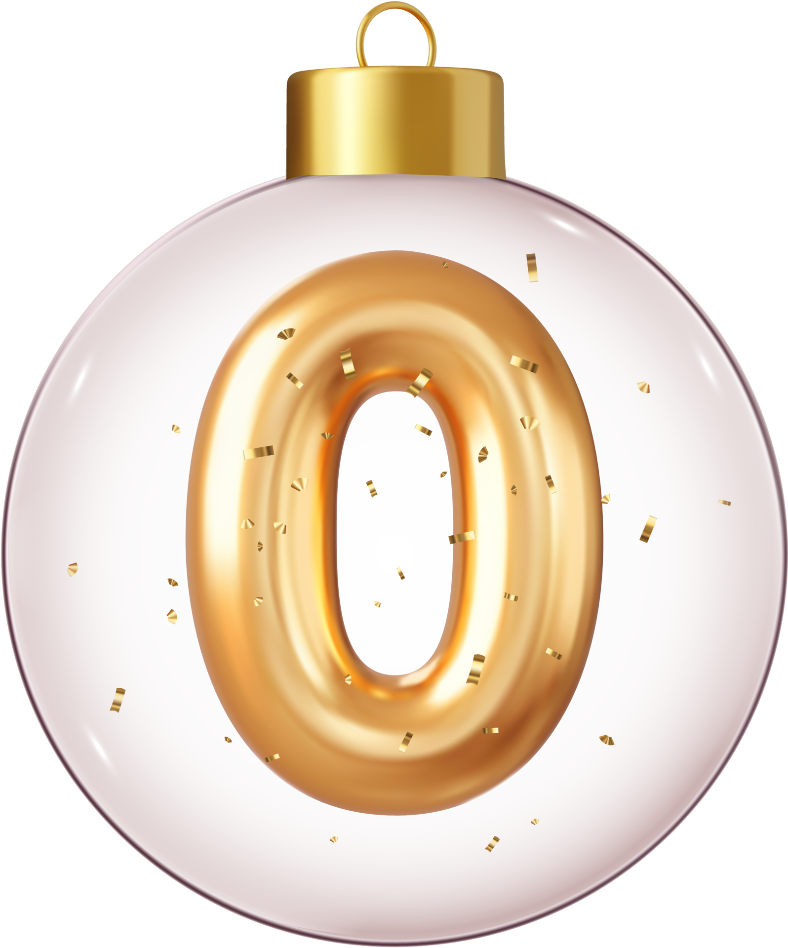 3d Golden Number In Glass Bauble 0 38964064 Png