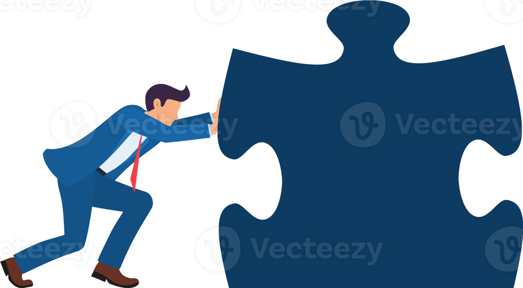 businessman pushes a puzzle. 38965212 PNG businessman pushes a puzzle. 38965212 PNG
