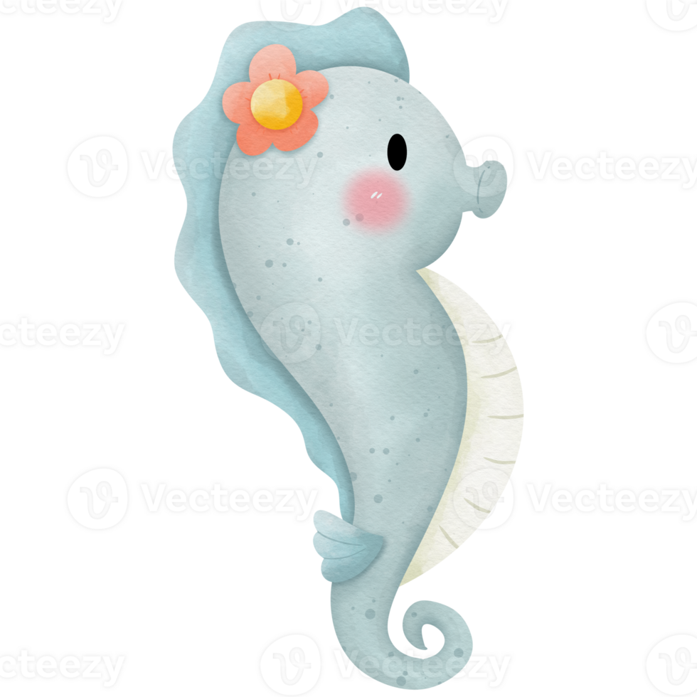 Sea animals watercolor so cute 38973814 PNG