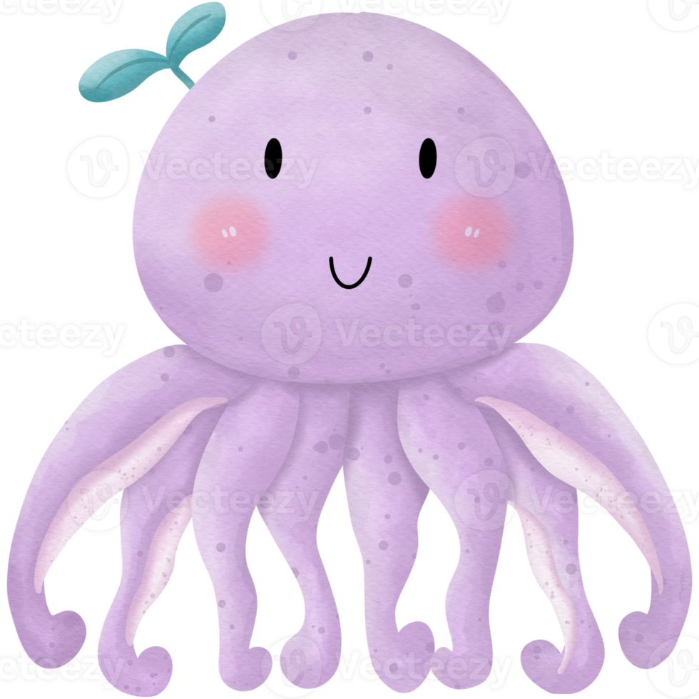 Sea animals watercolor so cute 38973916 PNG