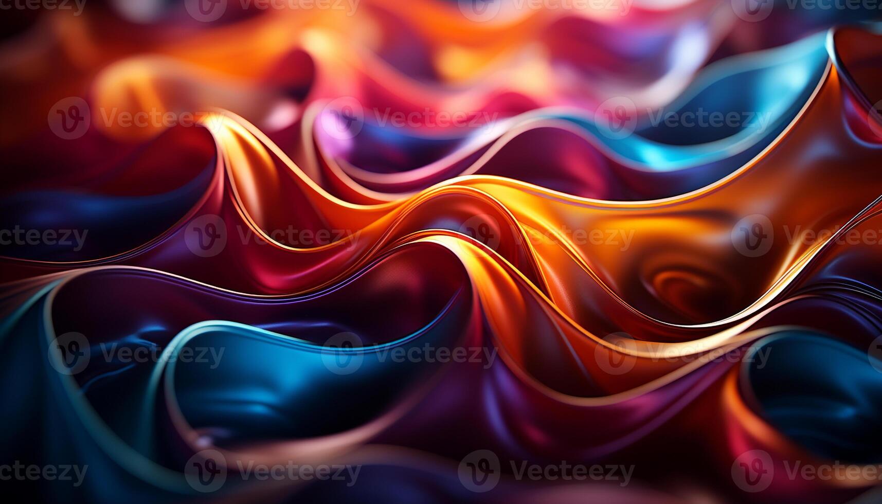 AI generated Abstract backdrop with multi colored wave pattern and smooth flowing generated by ...