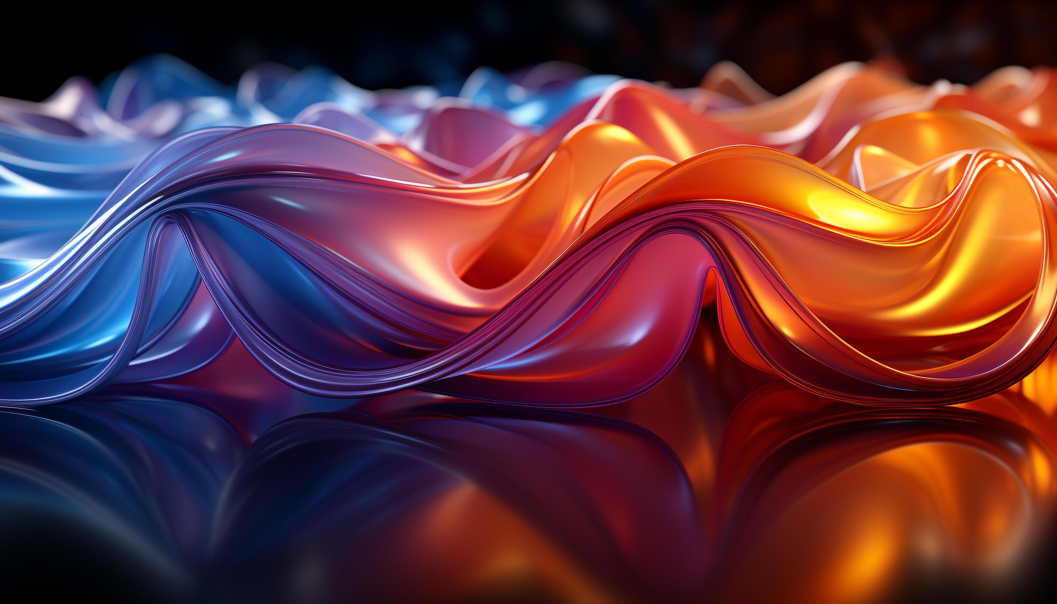 Ai Generated Abstract Wave Pattern In Vibrant Colors Flowing And