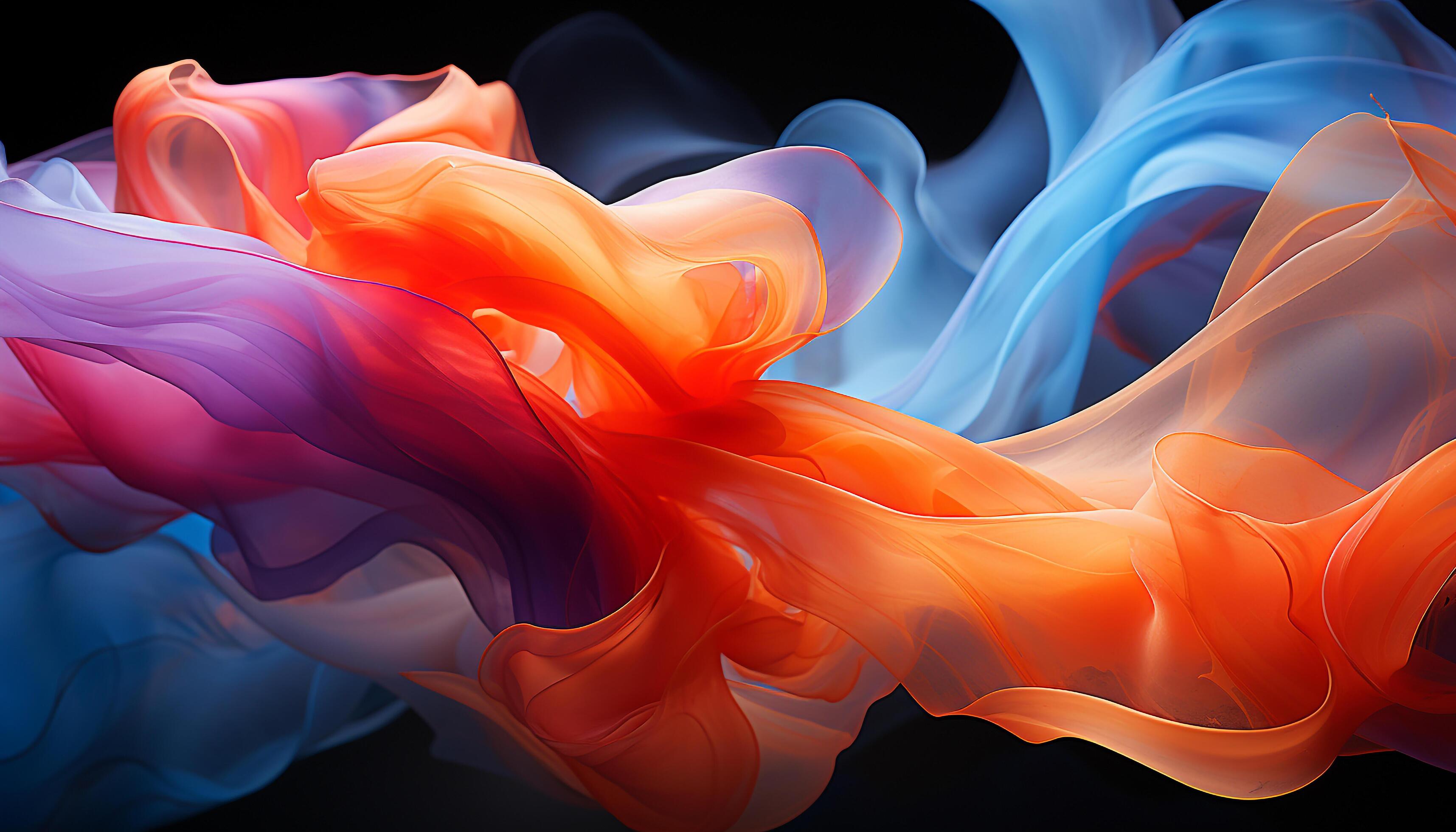 AI generated Abstract flowing wave pattern in vibrant colors generated ...