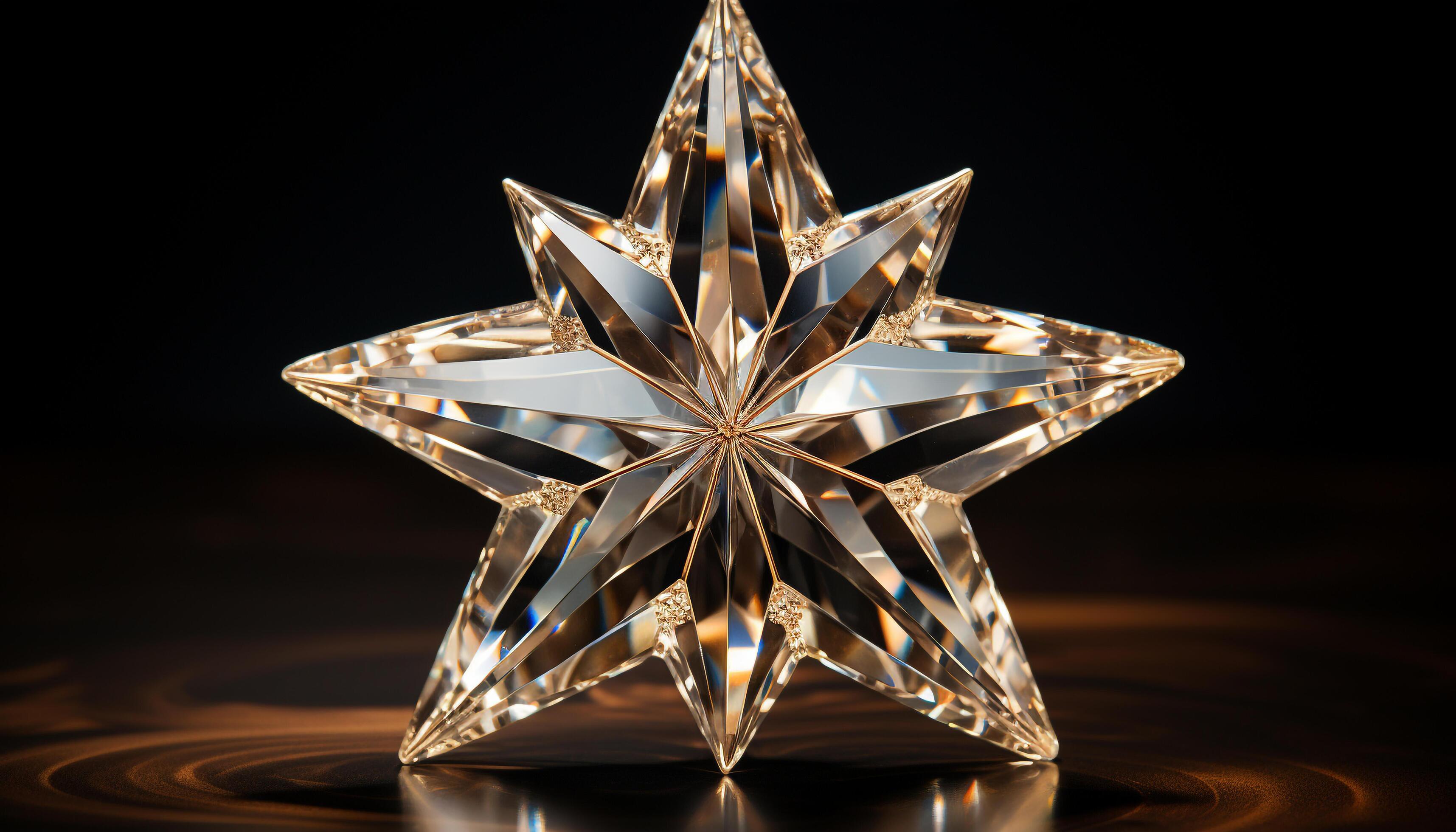 AI generated Shiny star shaped gold jewelry reflects elegance and success generated by AI ...