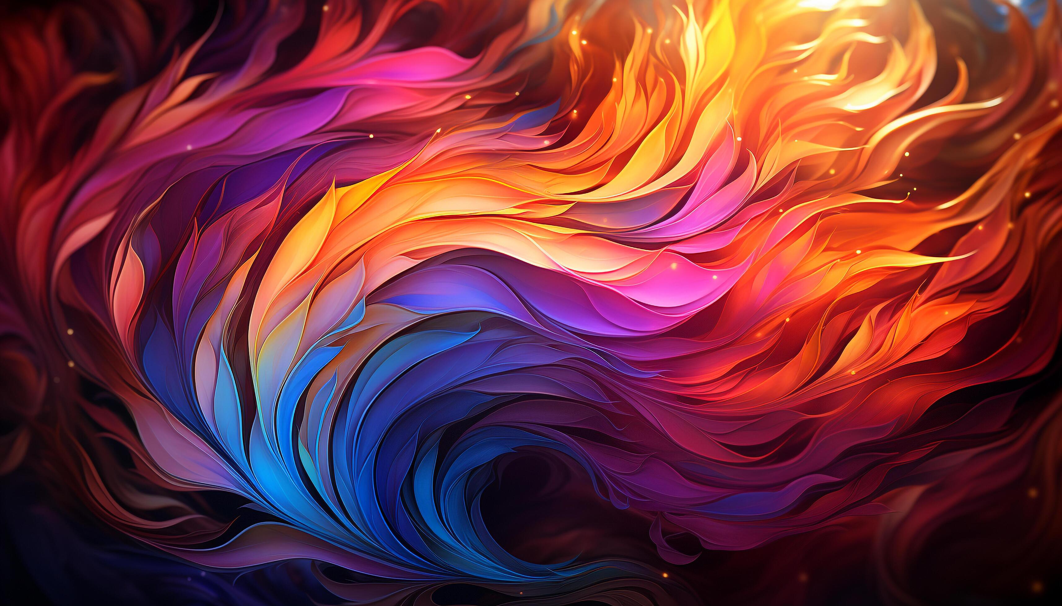 Ai Generated Abstract Backdrop With Vibrant Colors Flowing Wave Pattern Generated By Ai
