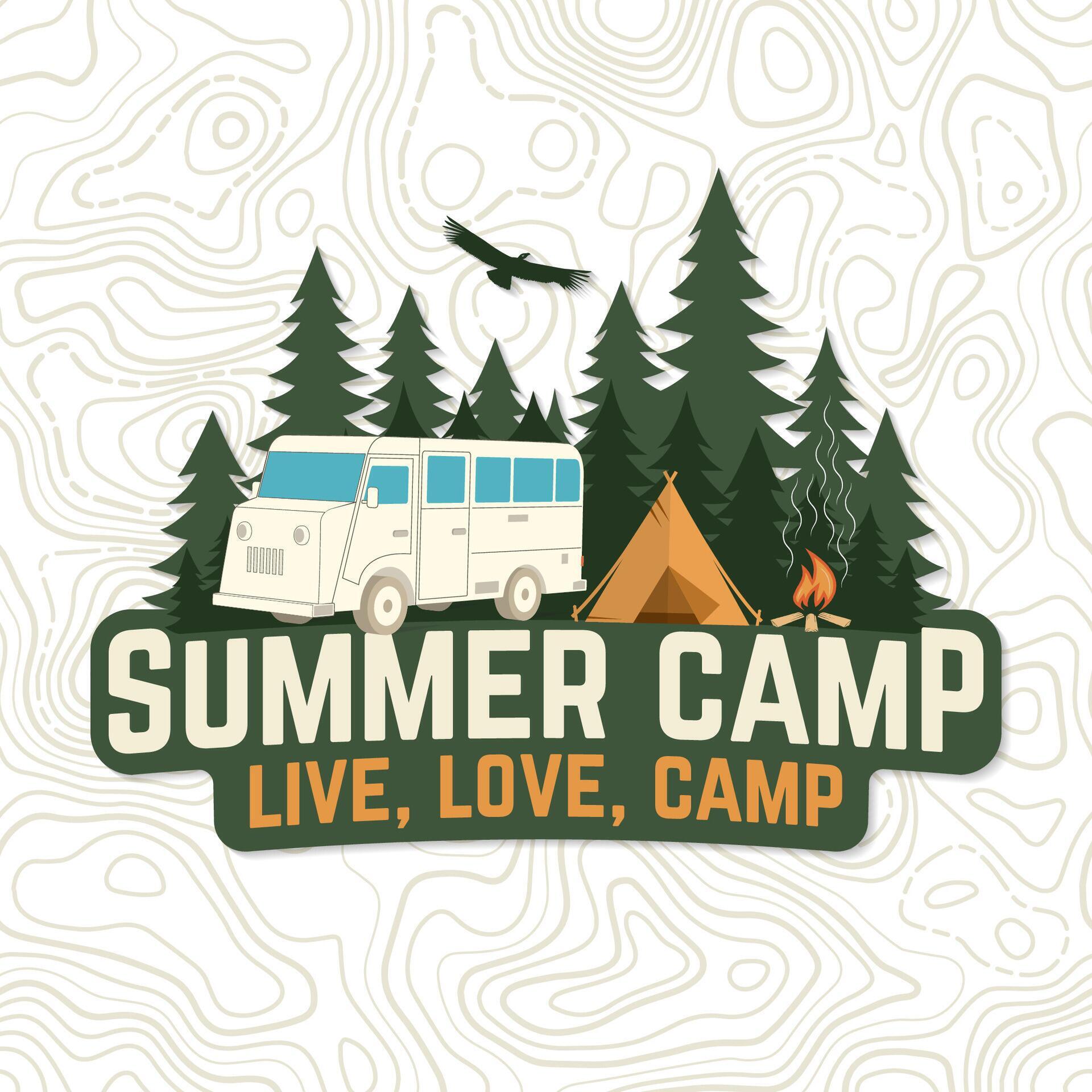Summer Camp Live Love Camp Patch Vector 38993799 Vector Art At Vecteezy