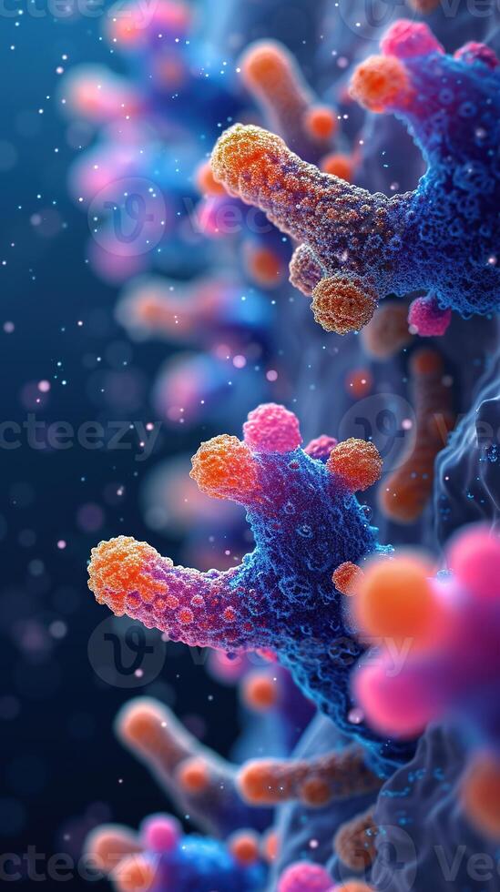AI generated Bacteria colonies under a microscope. Generative AI 39053228 Stock Photo at Vecteezy