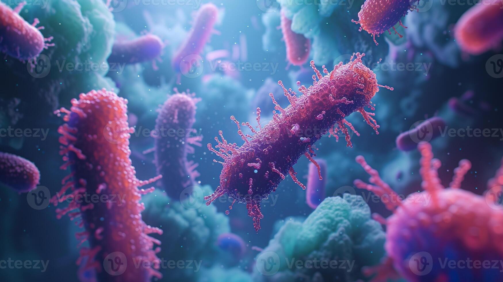 AI generated Bacteria colonies under a microscope. Generative AI 39053240 Stock Photo at Vecteezy