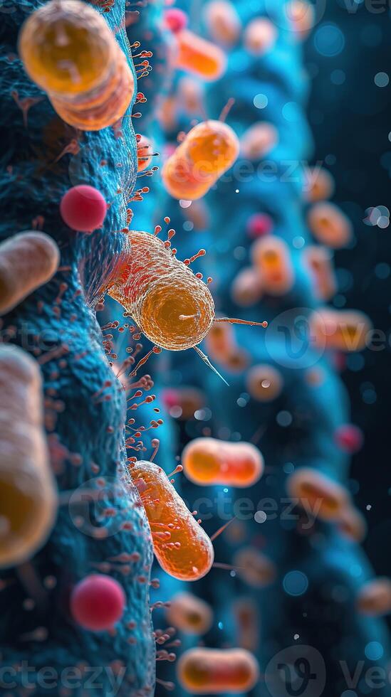 AI generated Bacteria colonies under a microscope. Generative AI 39053246 Stock Photo at Vecteezy