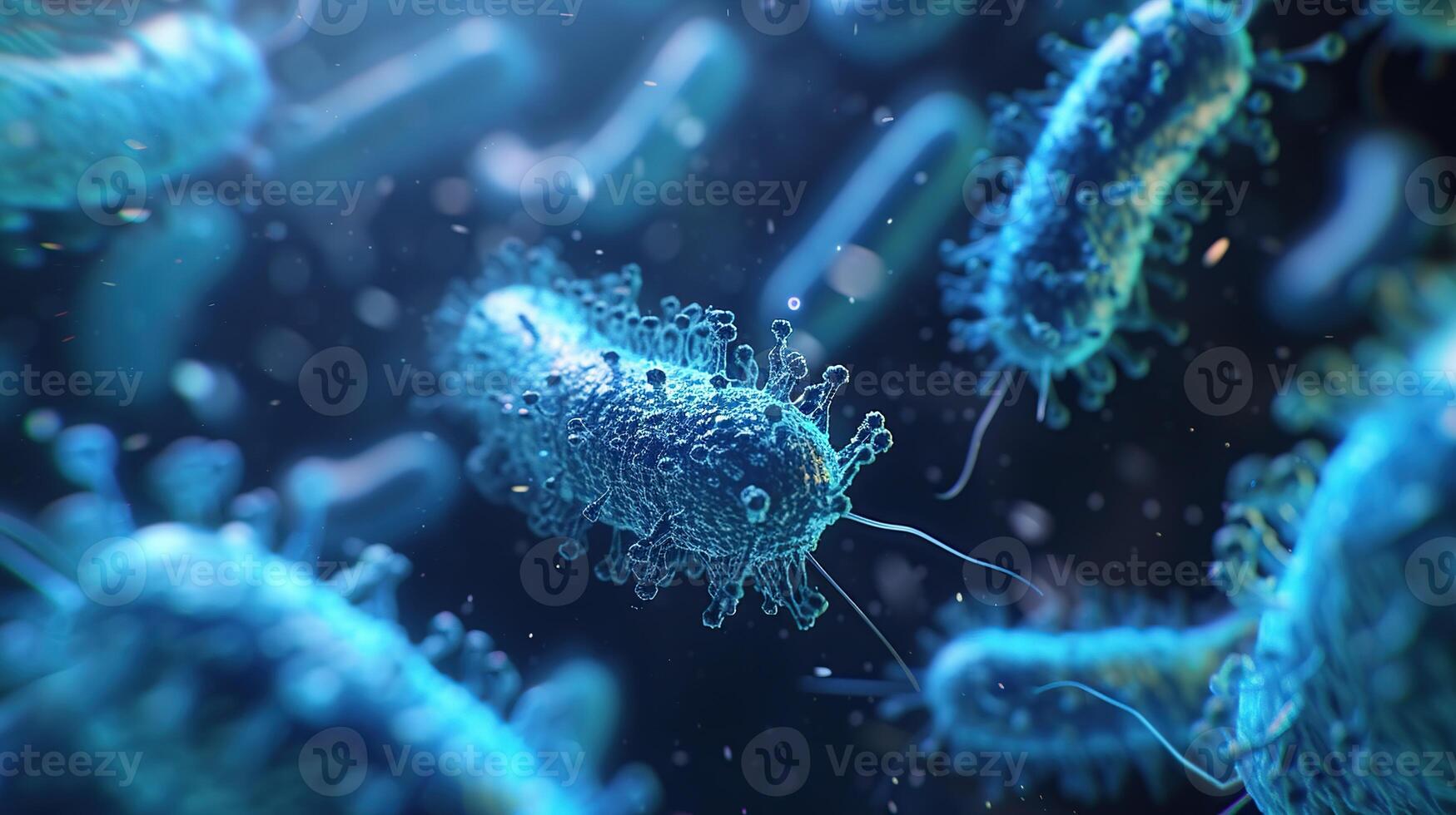 AI generated Bacteria colonies under a microscope. Generative AI 39053270 Stock Photo at Vecteezy