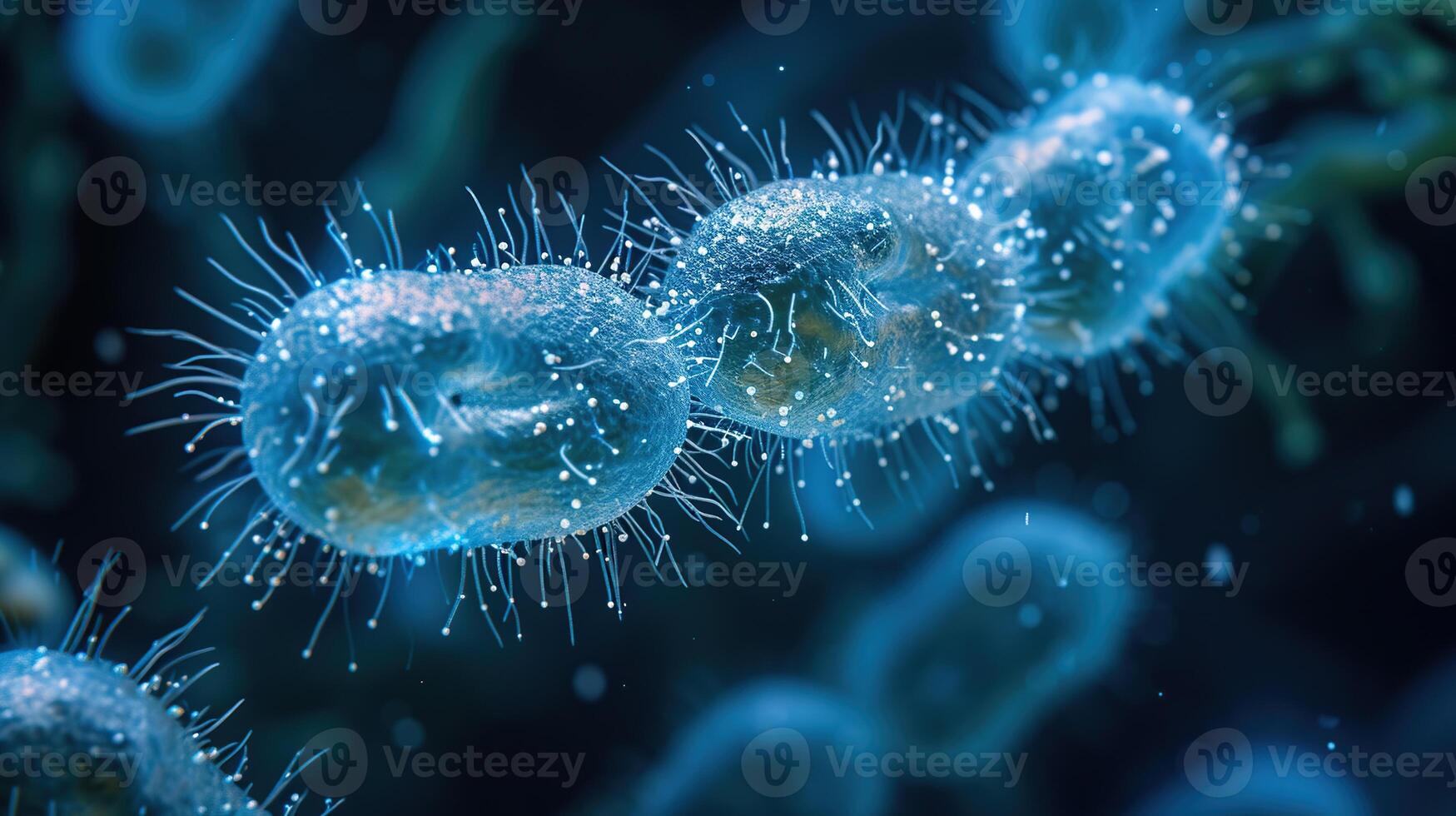 AI generated Bacteria colonies under a microscope. Generative AI 39053334 Stock Photo at Vecteezy