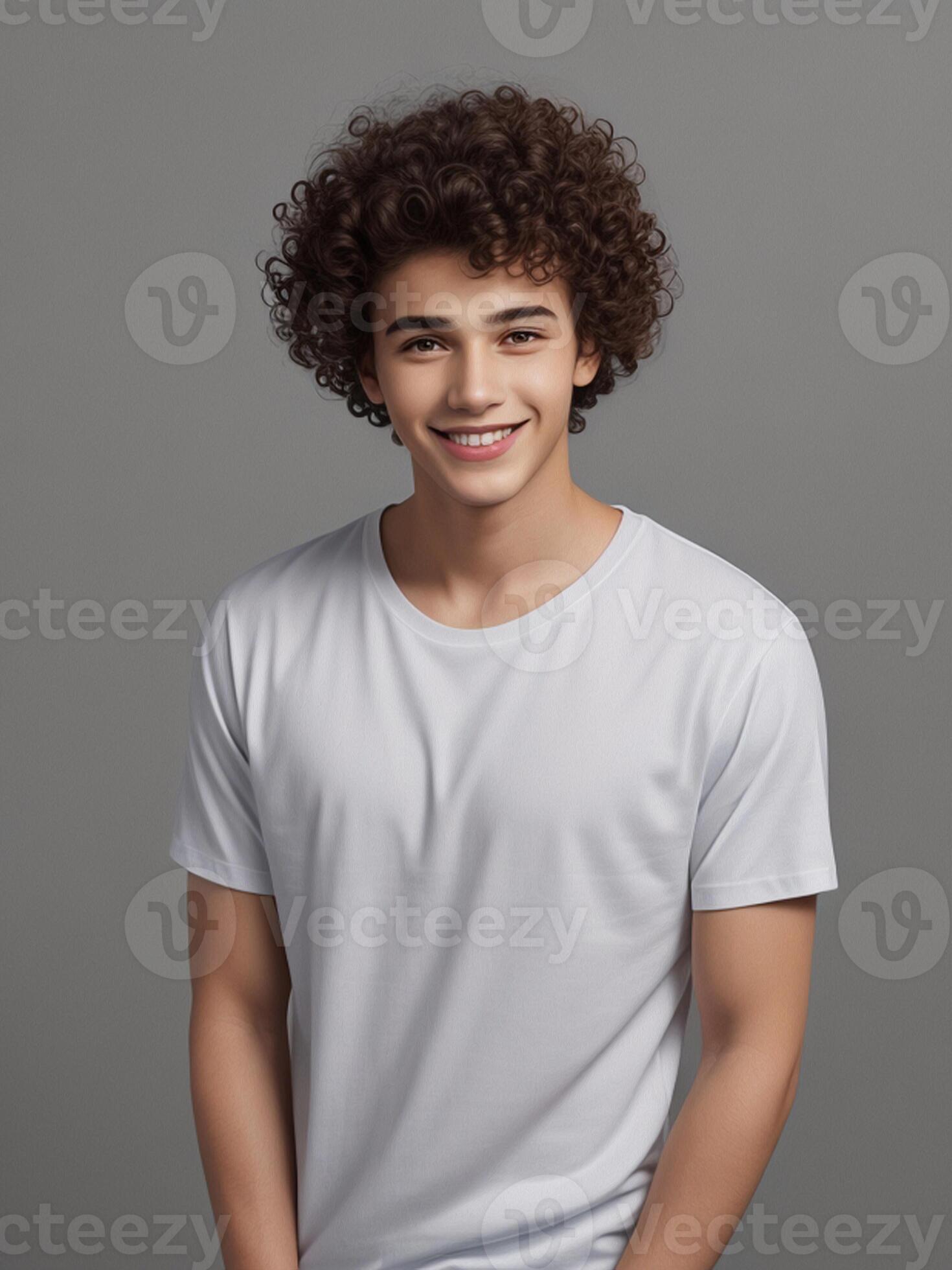 AI generated Street Style White T-Shirt Mockup Featuring Young Man ...