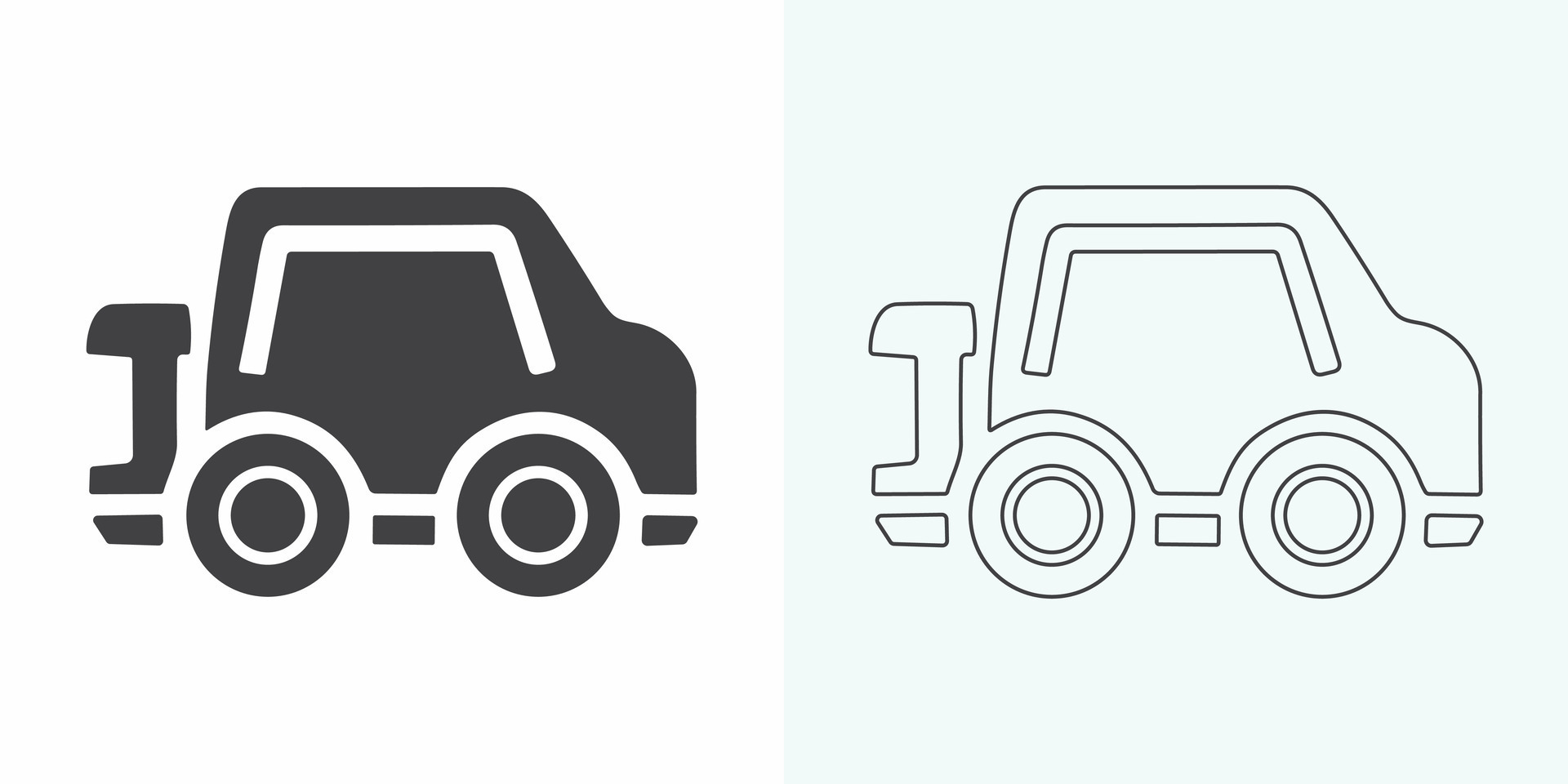 Car. monochrome icon. Car front line icon. Simple outline style sign ... Car. monochrome icon. Car front line icon. Simple outline style sign ...