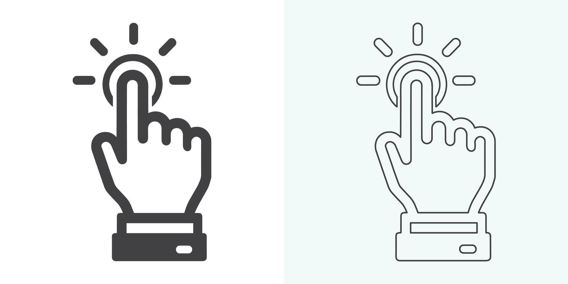 Hand-click icon set. pointer icon vectors. hand cursor icon click. pointer icon vector. hand ...