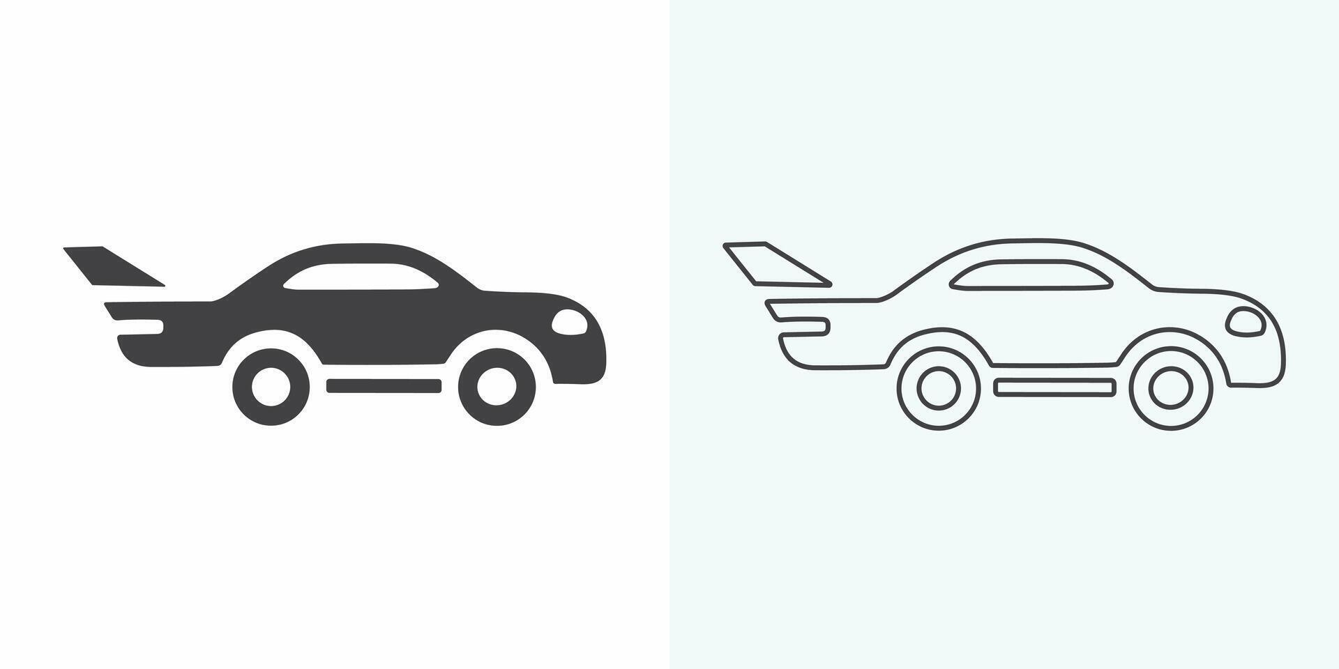 Car Front Line Icon Simple Outline Style Sign Symbol Auto View