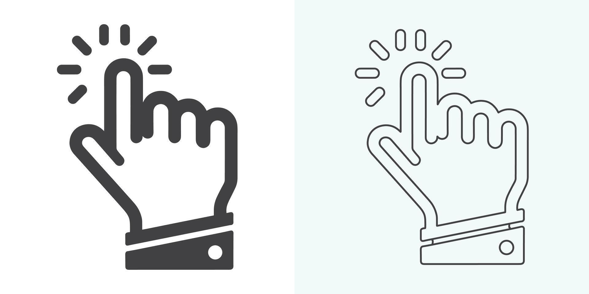 Hand-click icon set. pointer icon vectors. hand cursor icon click. pointer icon vector. hand ...