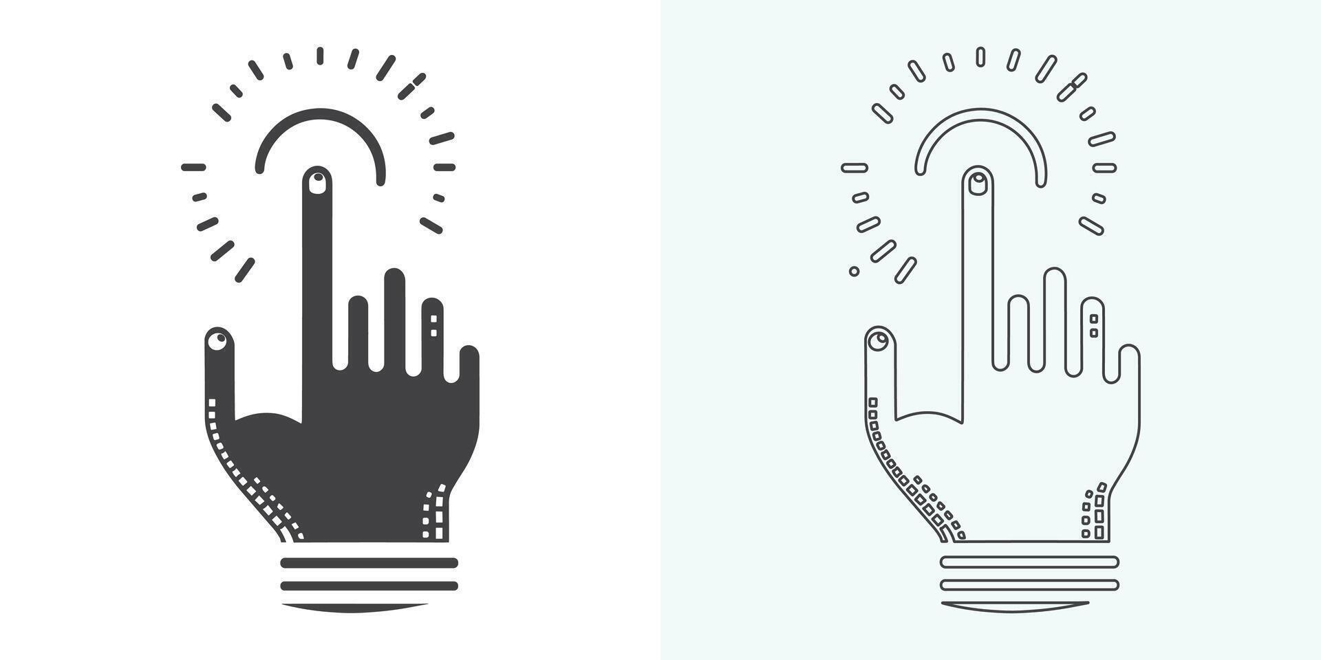 Hand-click icon set. pointer icon vectors. hand cursor icon click. pointer icon vector. hand ...