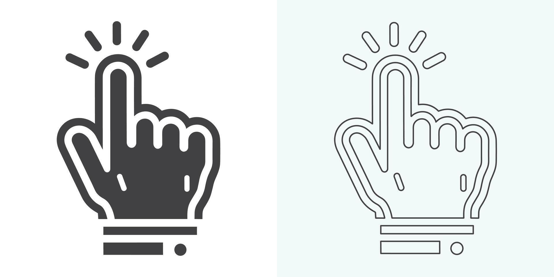 Hand-click icon set. pointer icon vectors. hand cursor icon click. pointer icon vector. hand ...