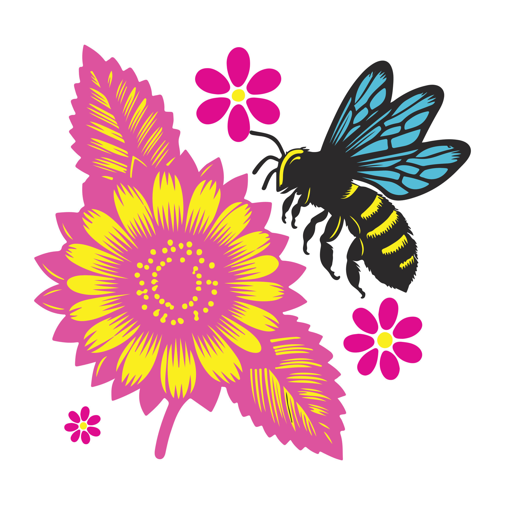linda simpático abeja. margarita flor con linda abeja. dibujos animados ... linda simpático abeja. margarita flor con linda abeja. dibujos animados ...