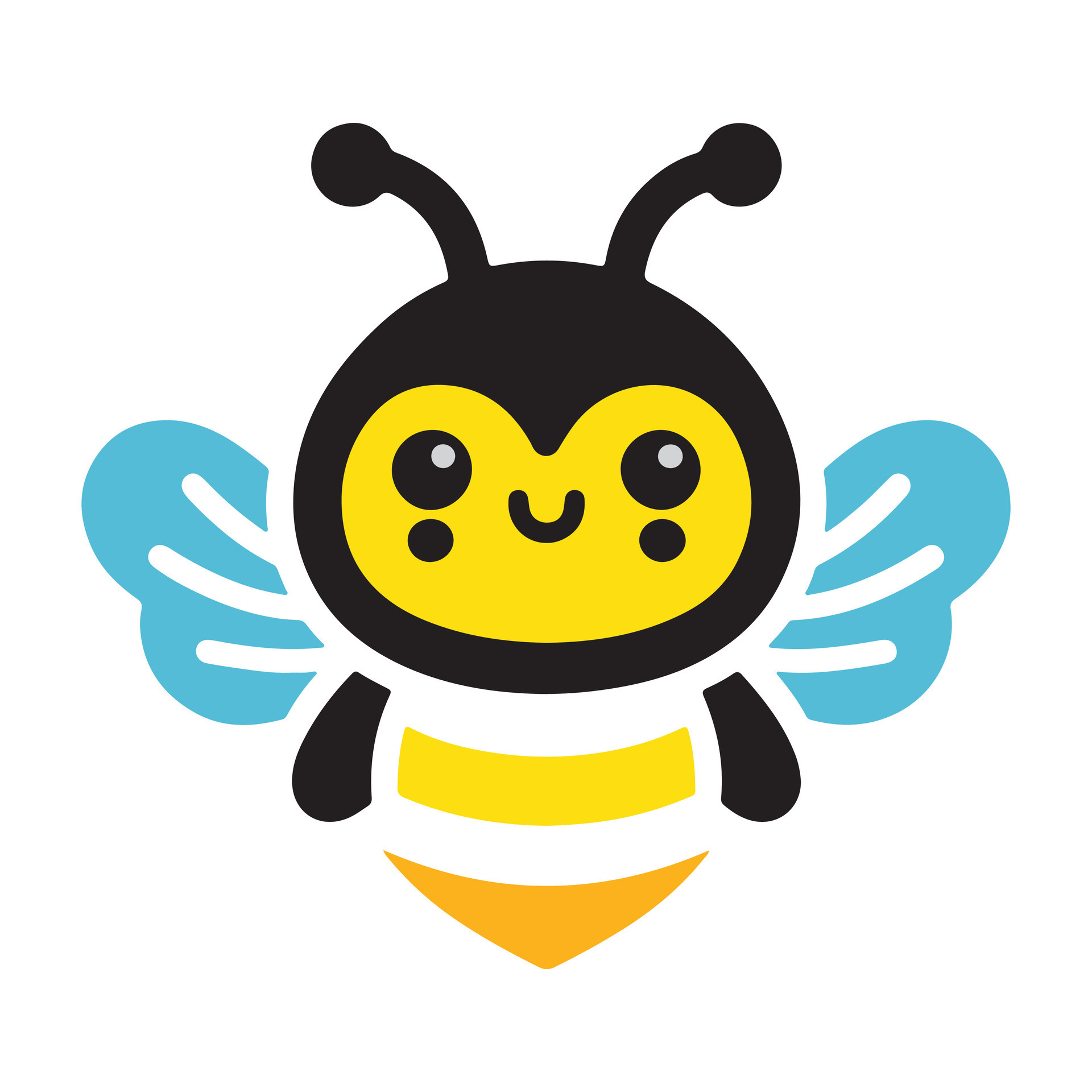 linda simpático abeja. dibujos animados contento volador abeja con ... linda simpático abeja. dibujos animados contento volador abeja con ...
