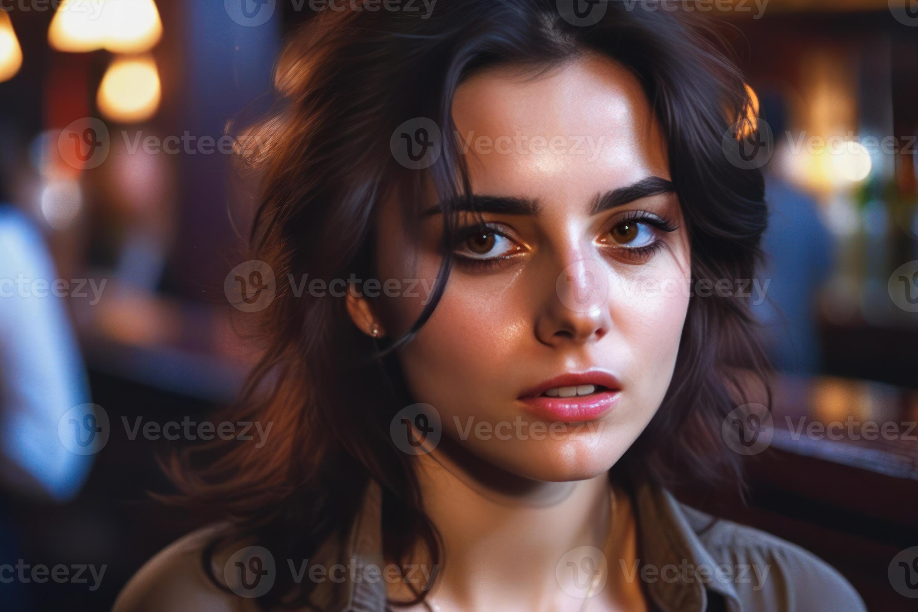 AI Generated Pretty drunk girl at the bar. Concept of alcoholism. Generative AI 39062486 Stock ...