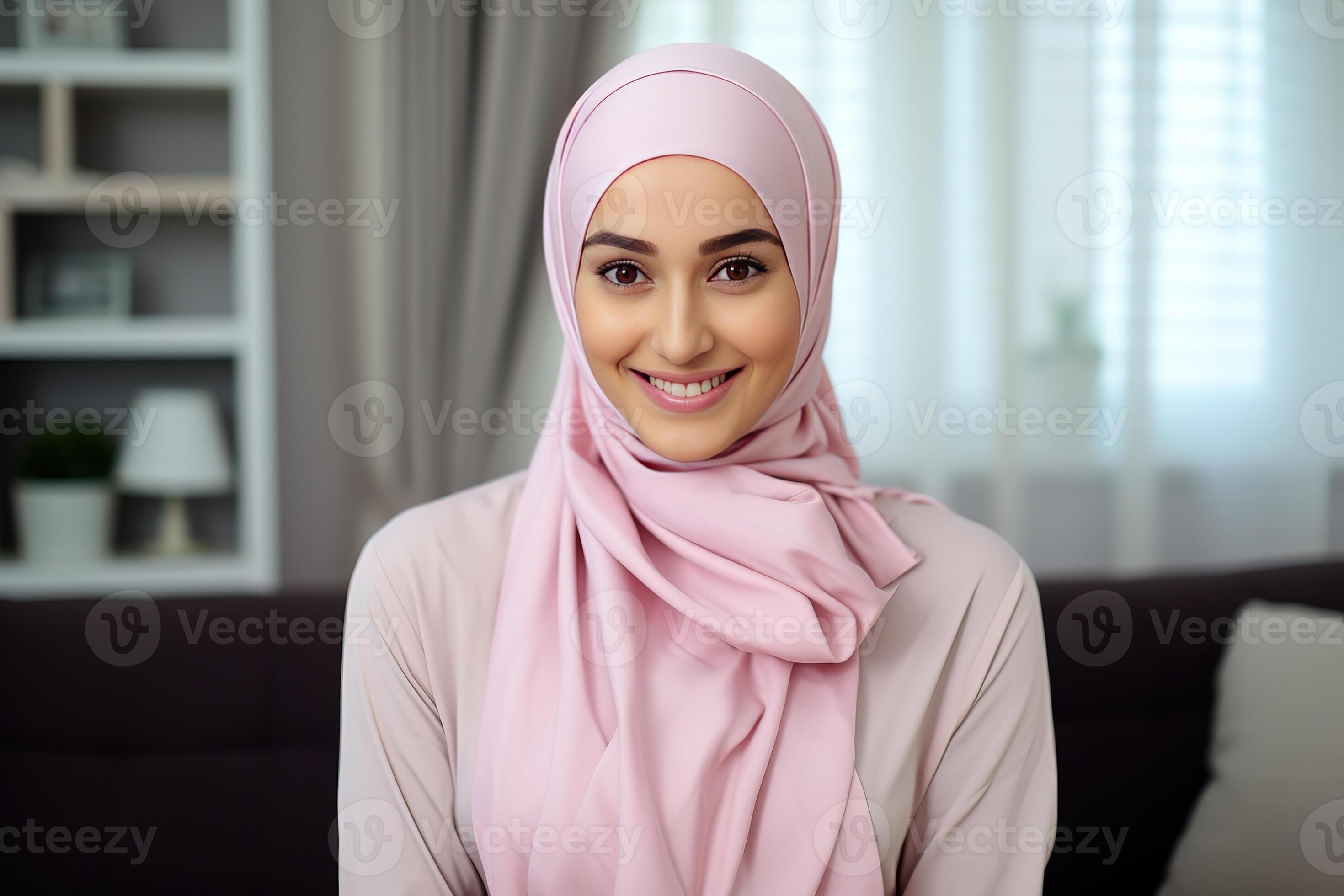 AI Generated Muslim woman with pink ribbon 39062793 Stock Photo at Vecteezy