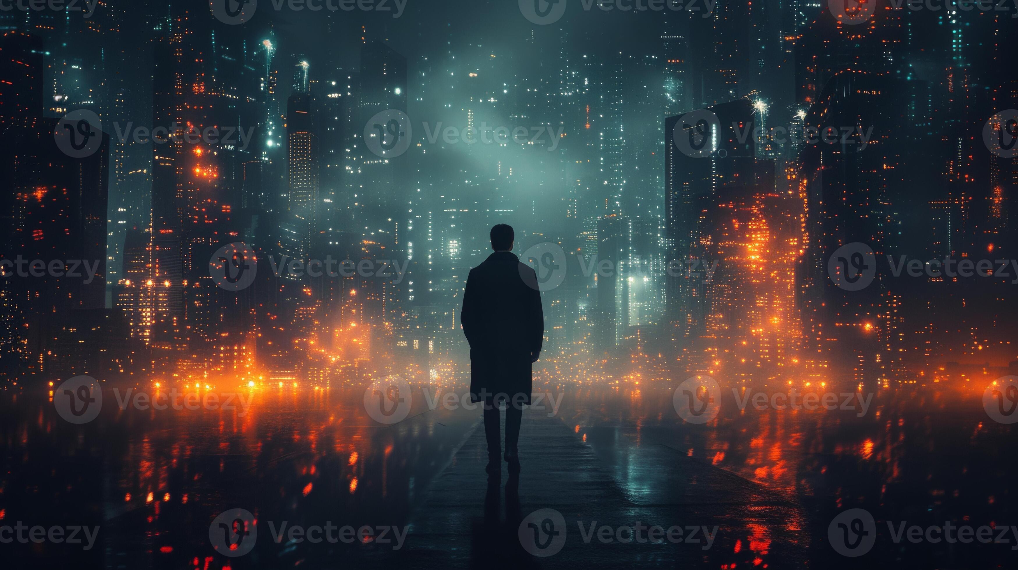 AI Generated The concept of a professional business man walking through ...