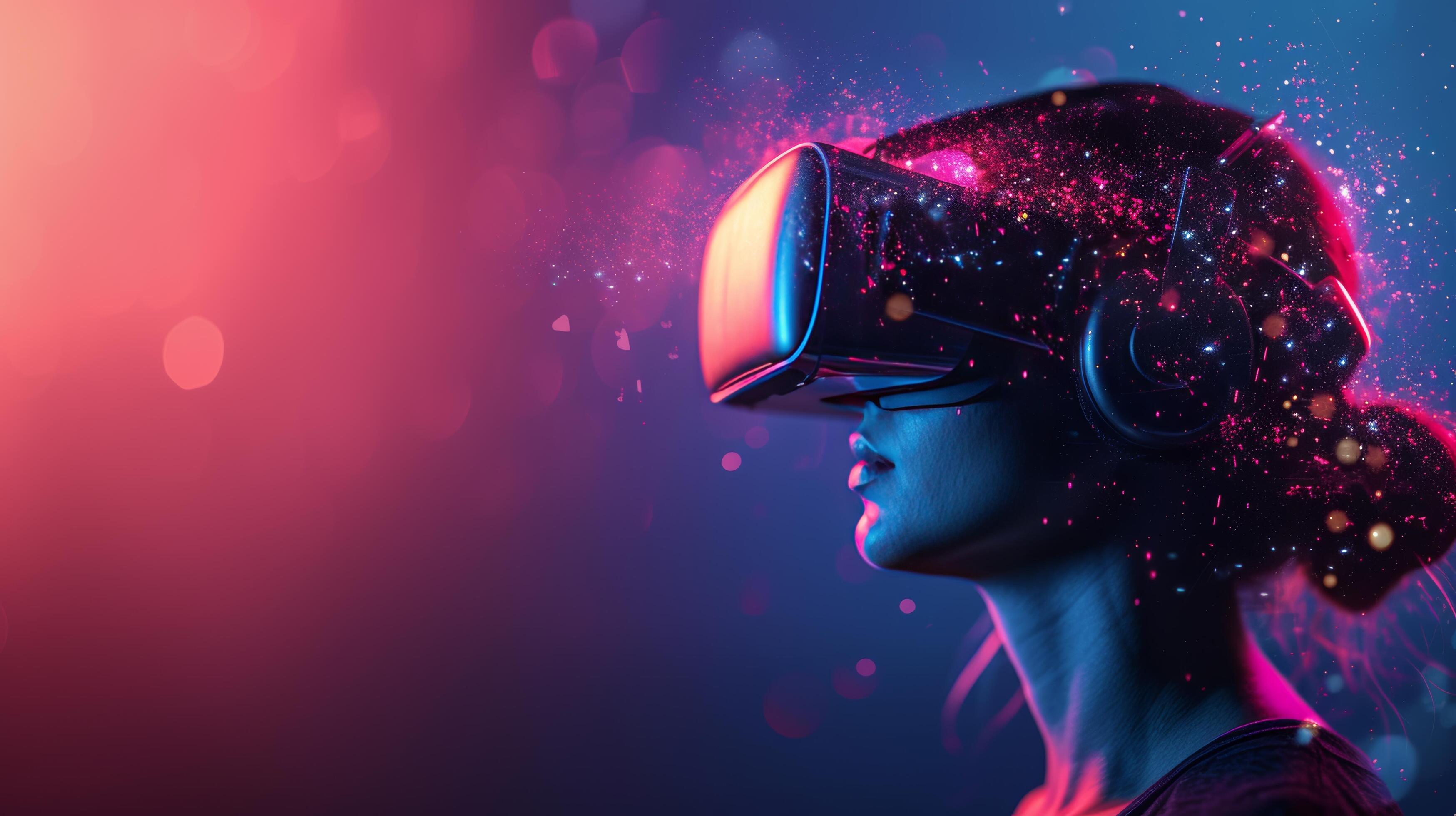 AI generated An abstract representation of virtual reality, with ...