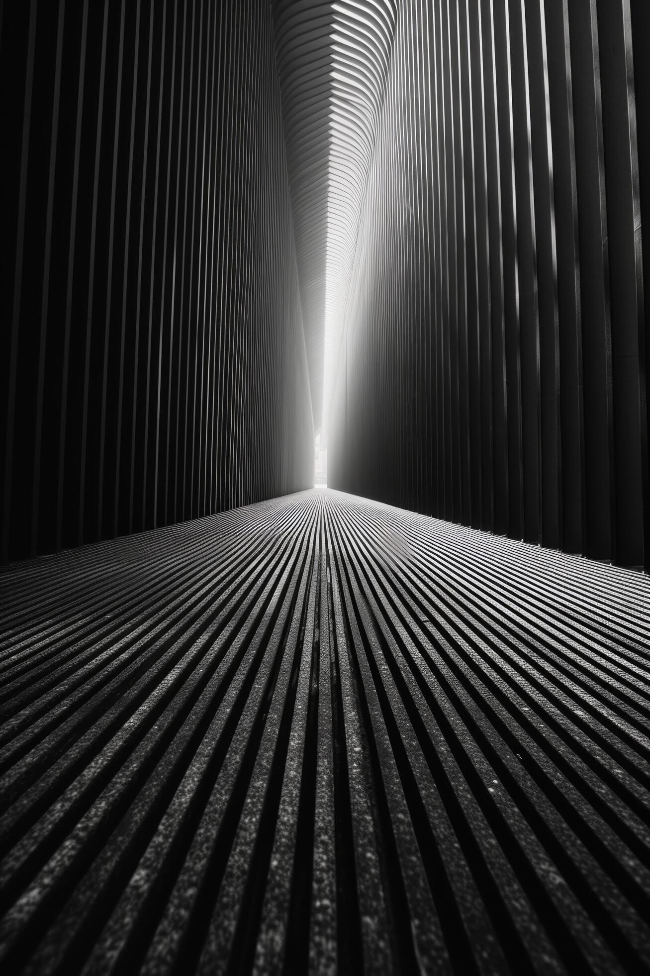 AI generated Simple, parallel lines converging into the distance to ...