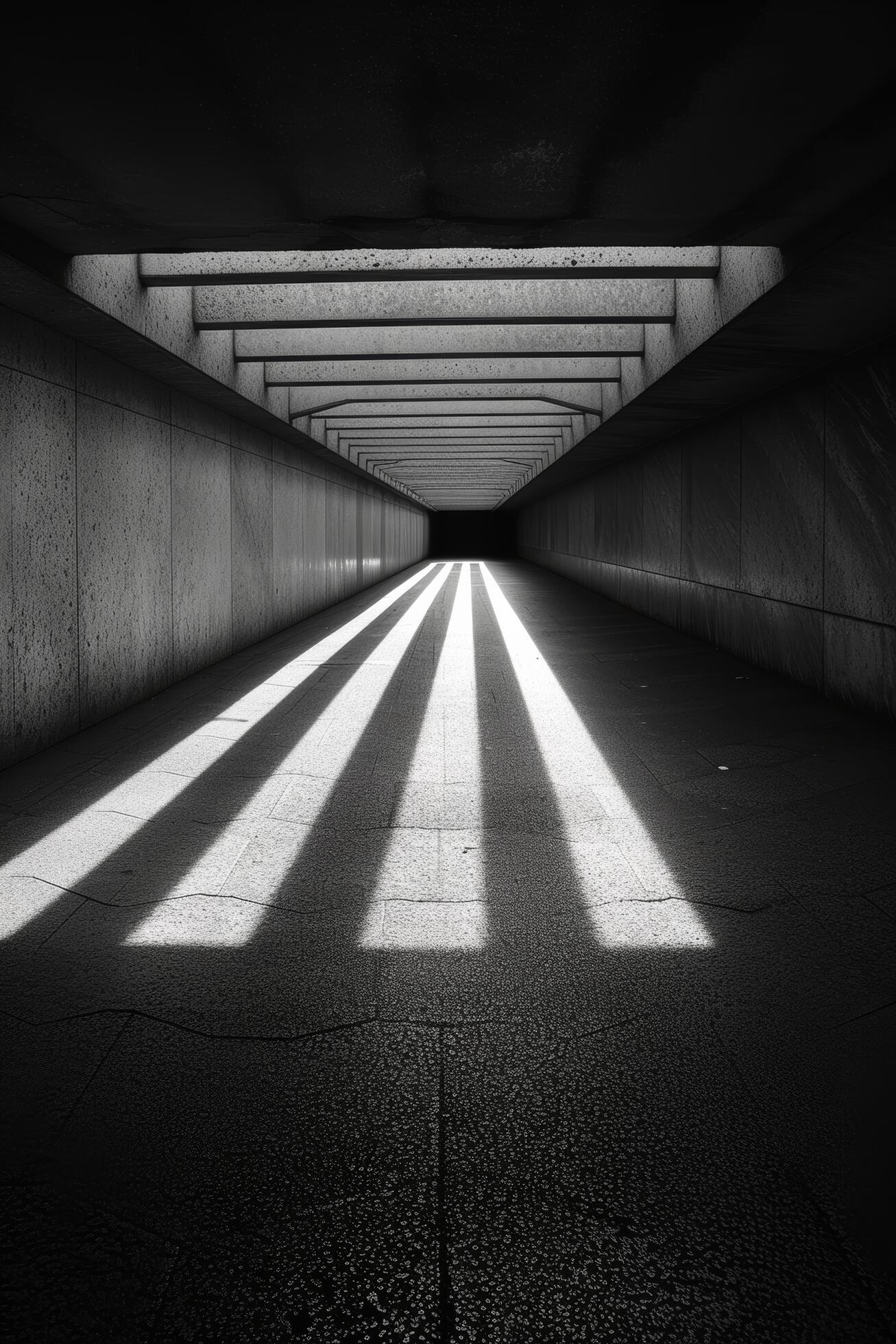 AI generated Simple, parallel lines converging into the distance to ...